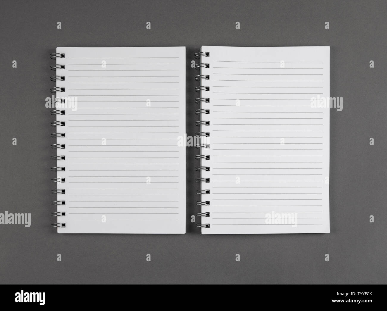 Top view image of open notebook with blank pages Stock Photo - Alamy
