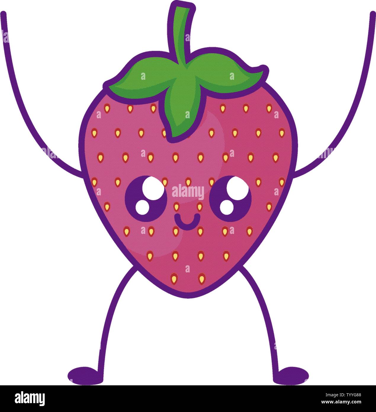 delicious strawberry fruit kawaii character vector illustration design ...