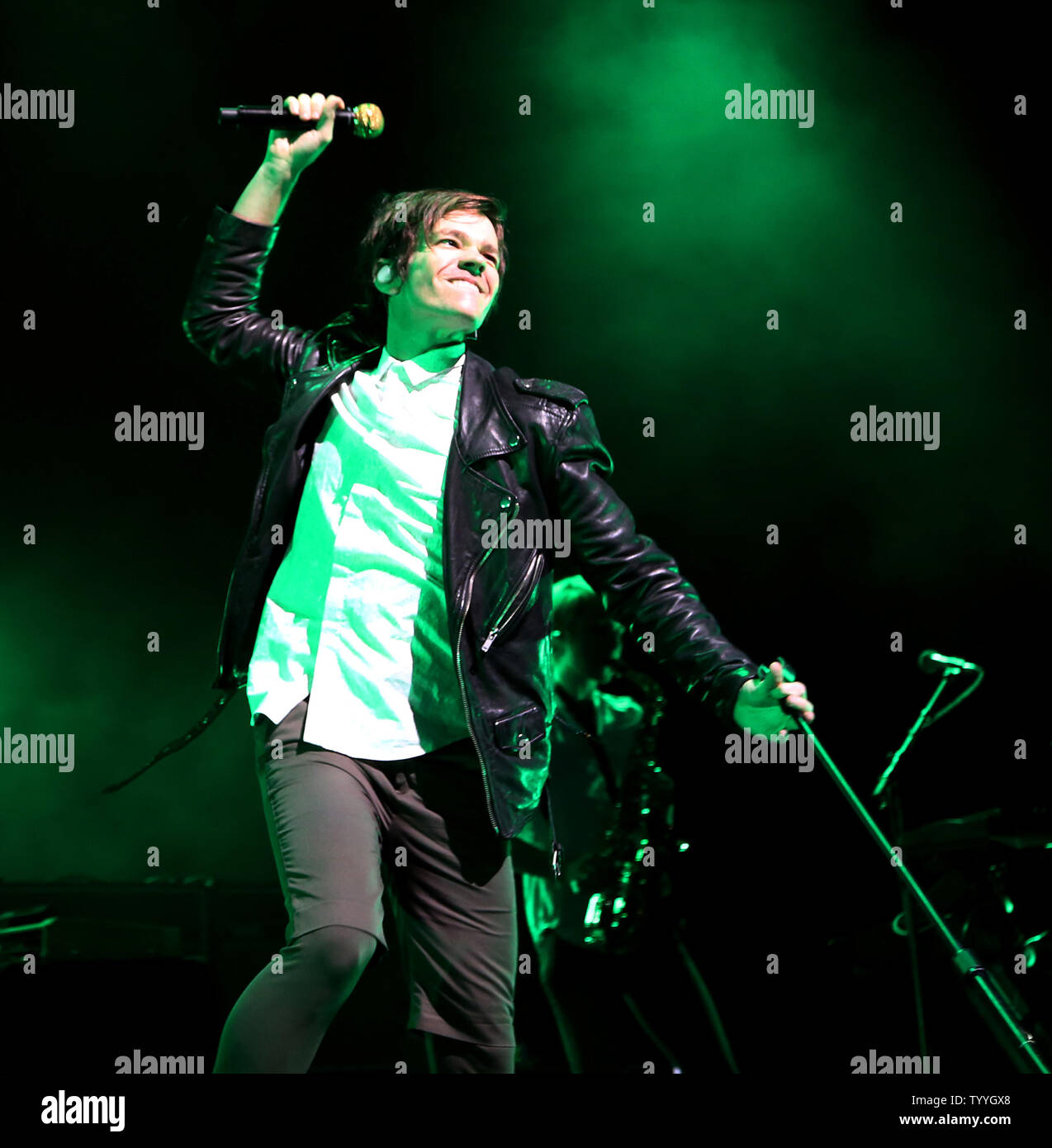 Nate Ruess of the American indie pop band Fun performs in concert at ...