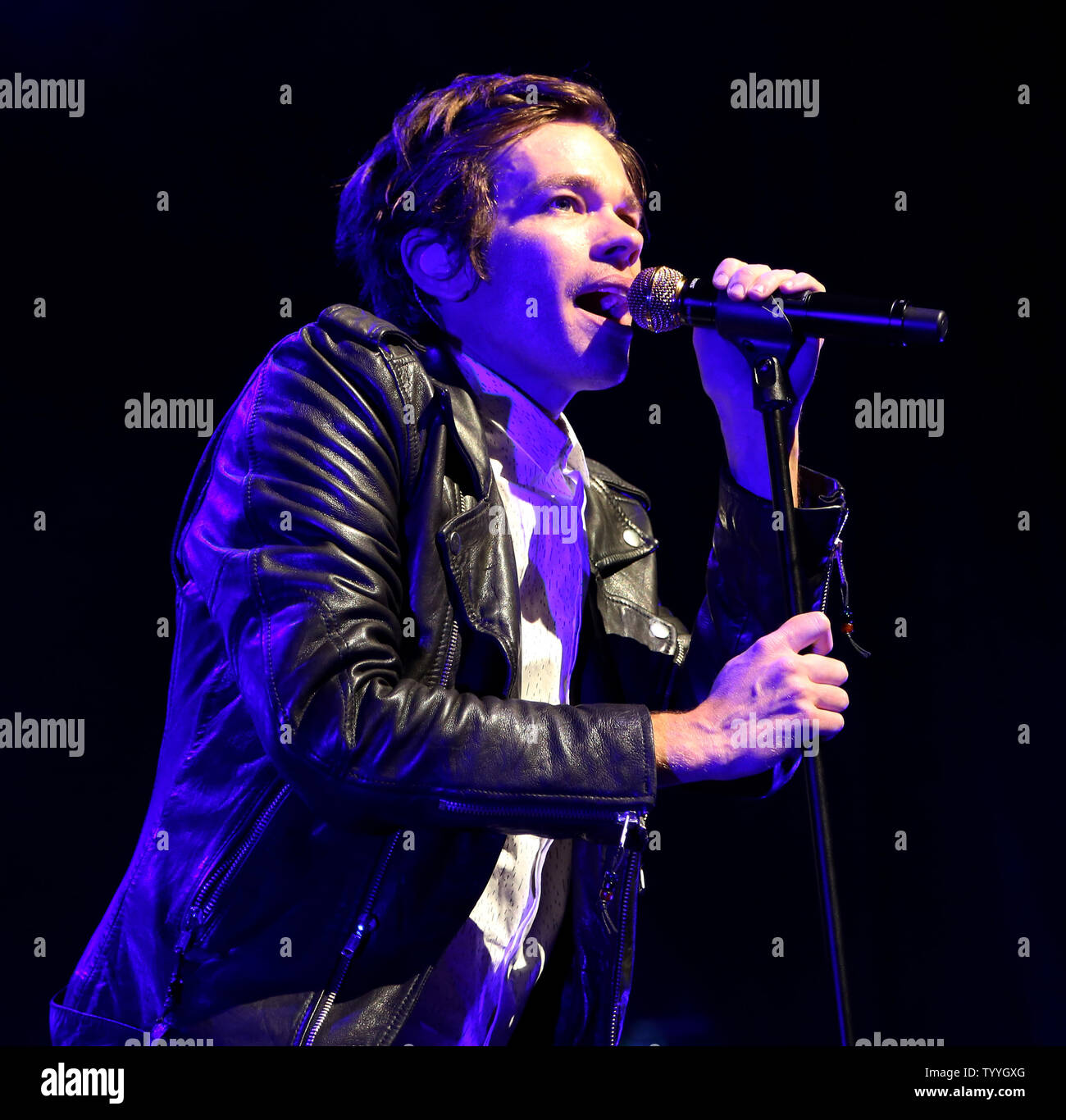 Nate Ruess of the American indie pop band Fun performs in concert at ...