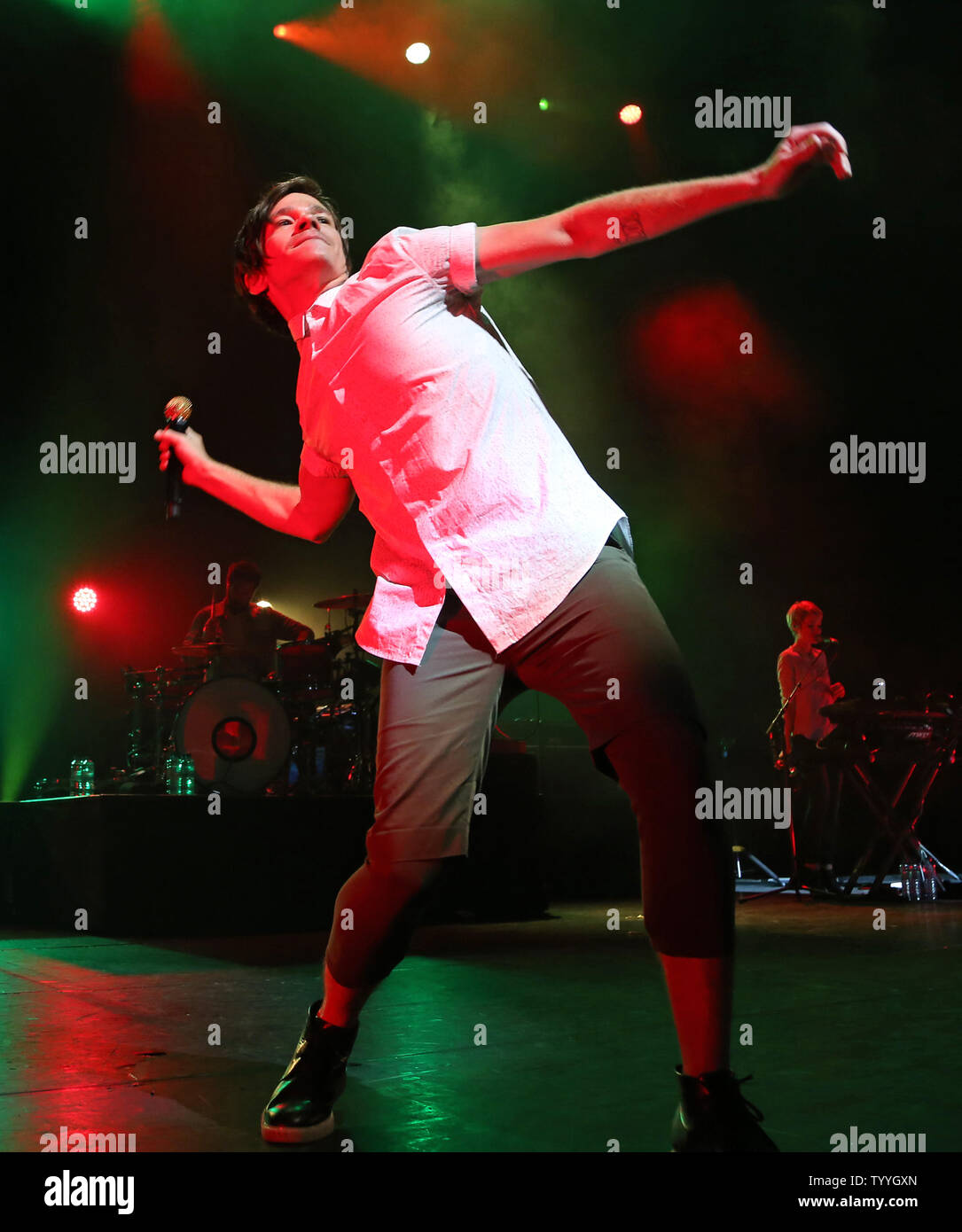 Nate Ruess of the American indie pop band Fun performs in concert at ...