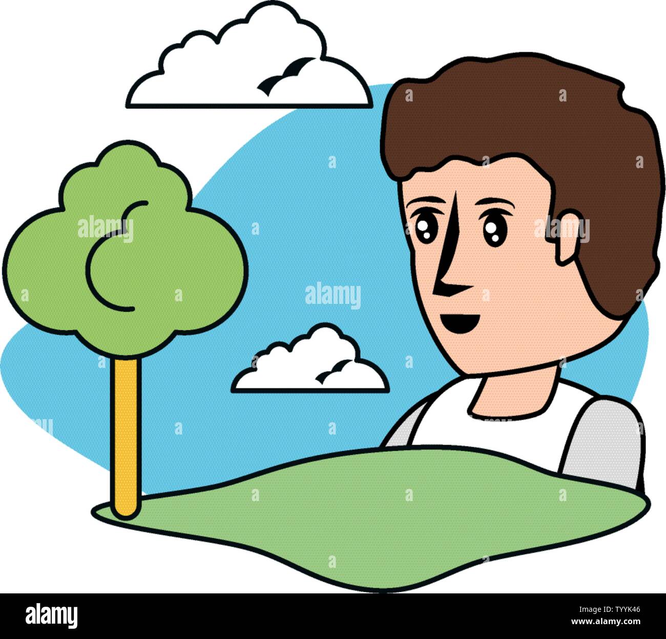Avatar man with tree design, Nature plant summer season environment ...