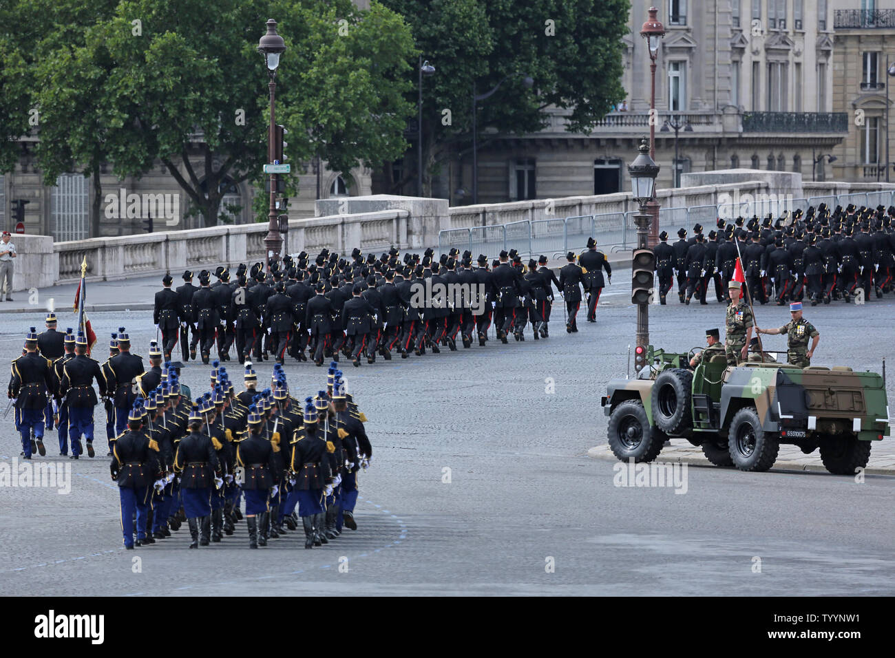 French soldiers march during the annual Bastille Day military parade at ...