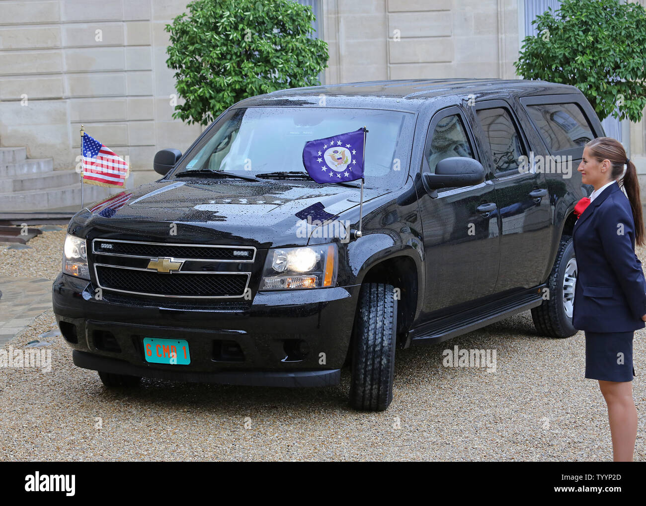 A diplomatic vehicle carrying Americans Alek Skarlatos, Spencer Stone ...