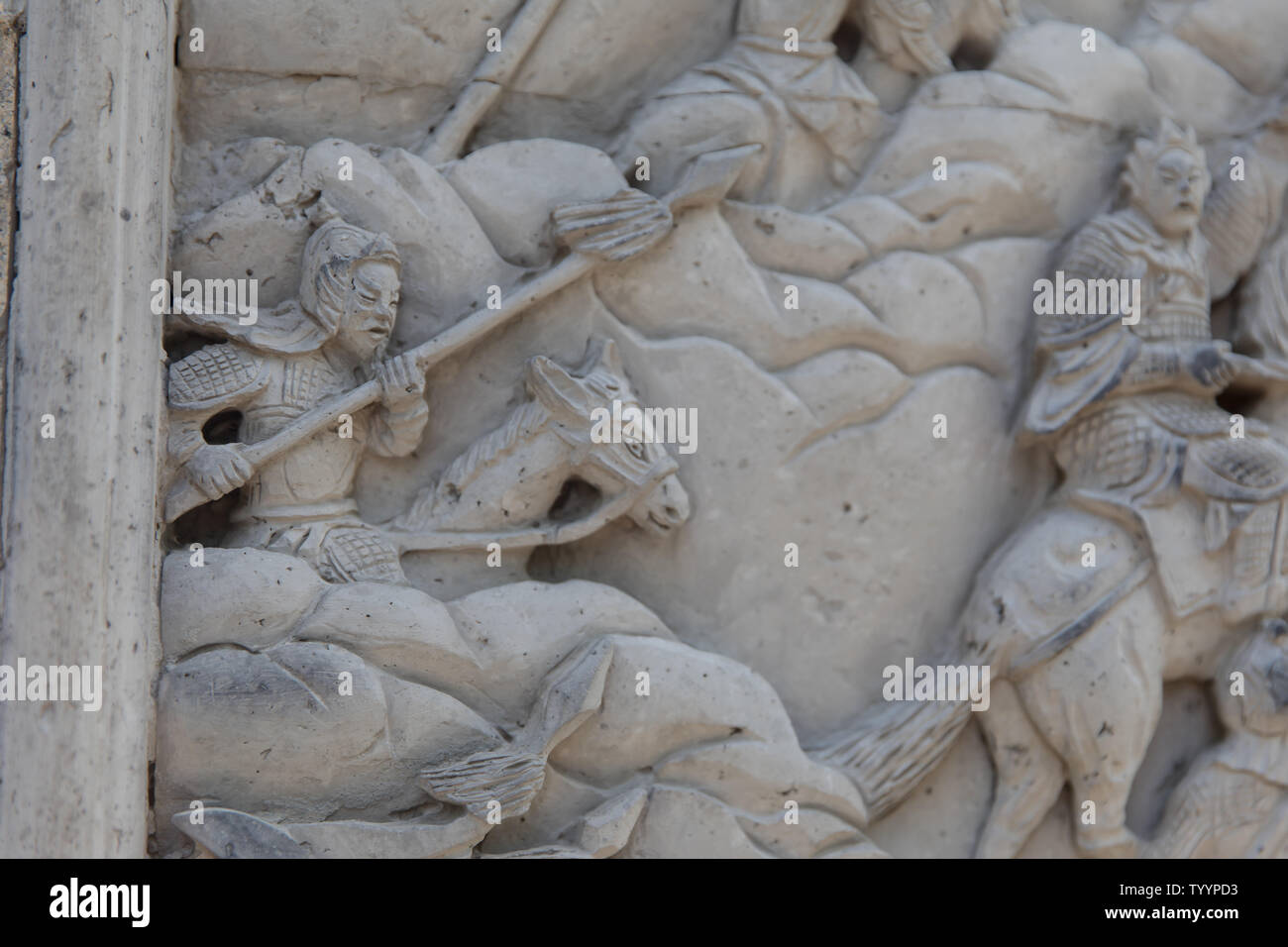 Ancient Chinese stone carving relief painting Stock Photo - Alamy