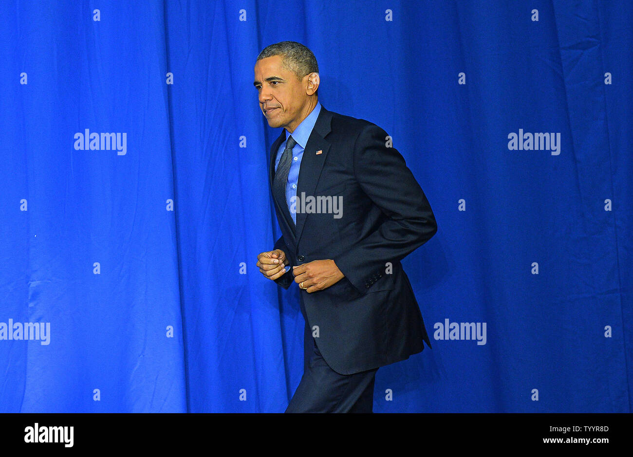 U.S. President Barack Obama speaks at a press conference about the need ...