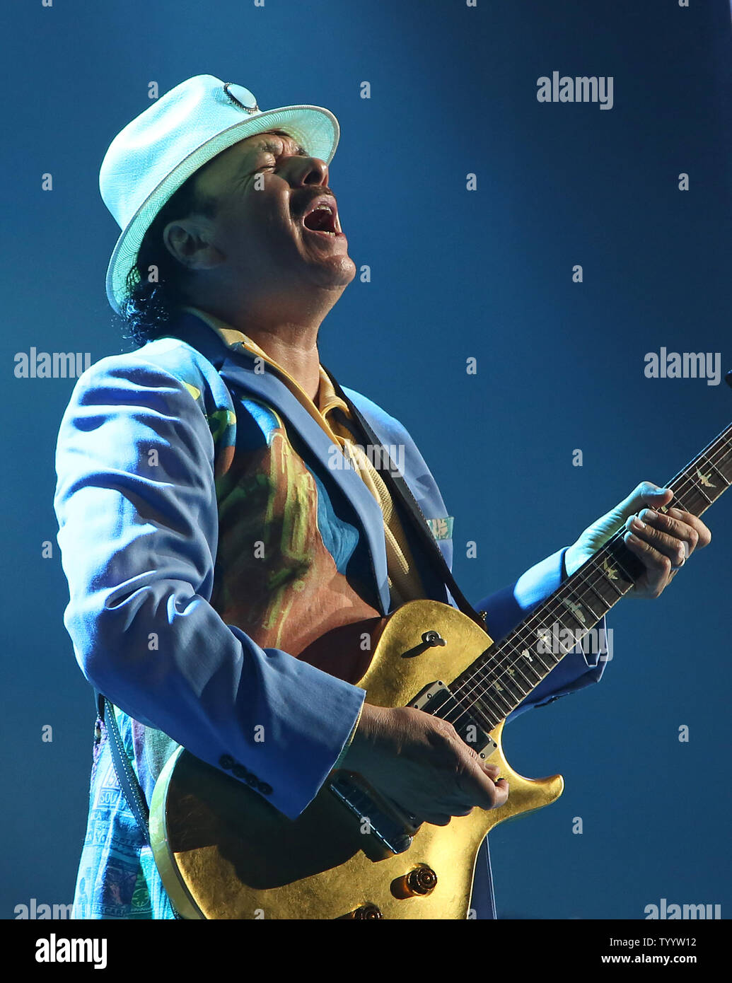 Carlos Santana performs in concert at AccorHotels Arena in Paris on ...
