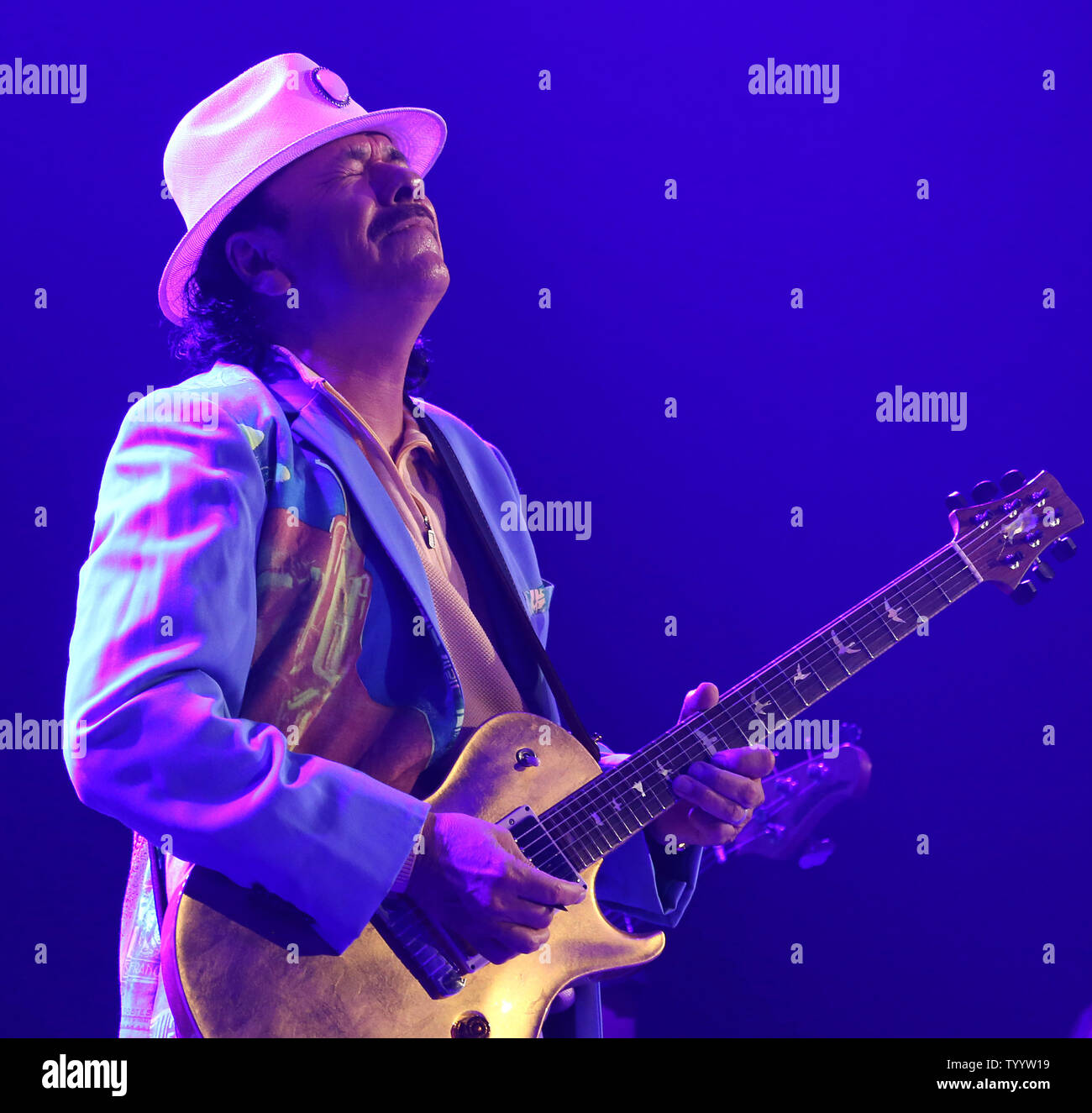 Carlos Santana performs in concert at AccorHotels Arena in Paris on ...