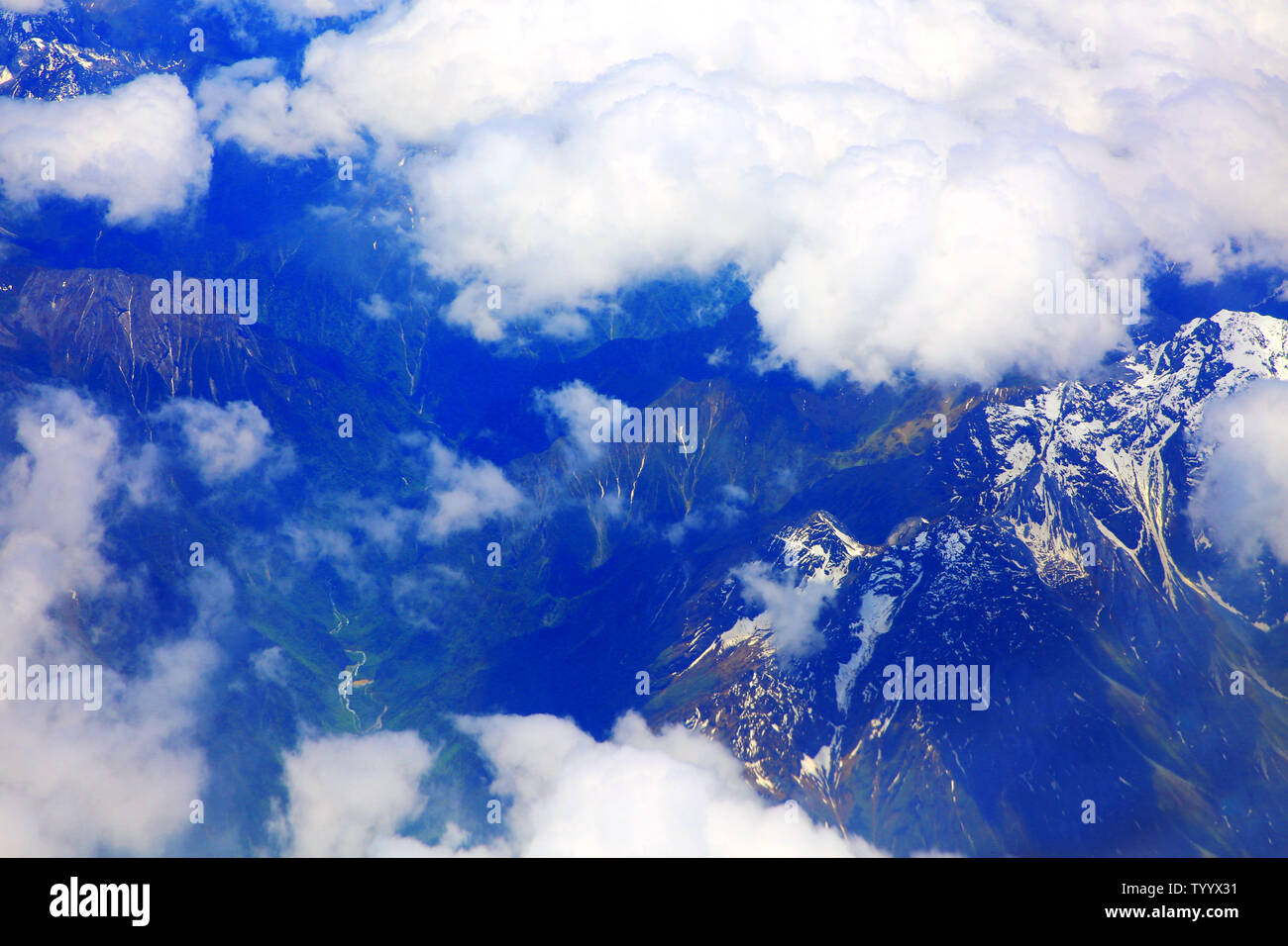 Aerial photography of the snowy plateau Stock Photo - Alamy