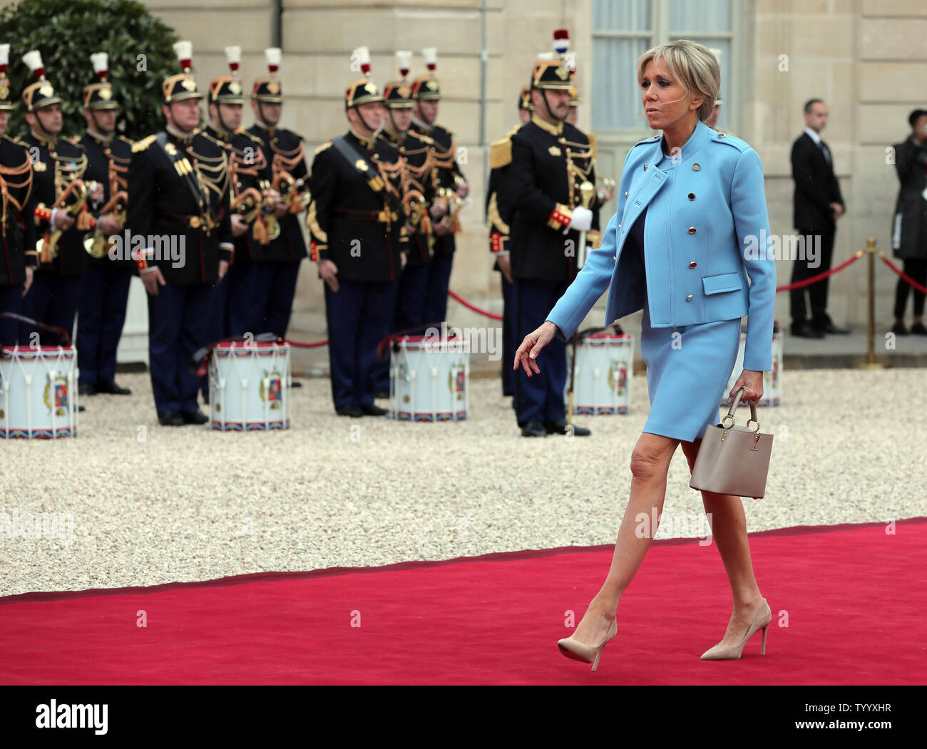 The wife of France's new president Emmanuel Macron, Brigitte, arrives ...