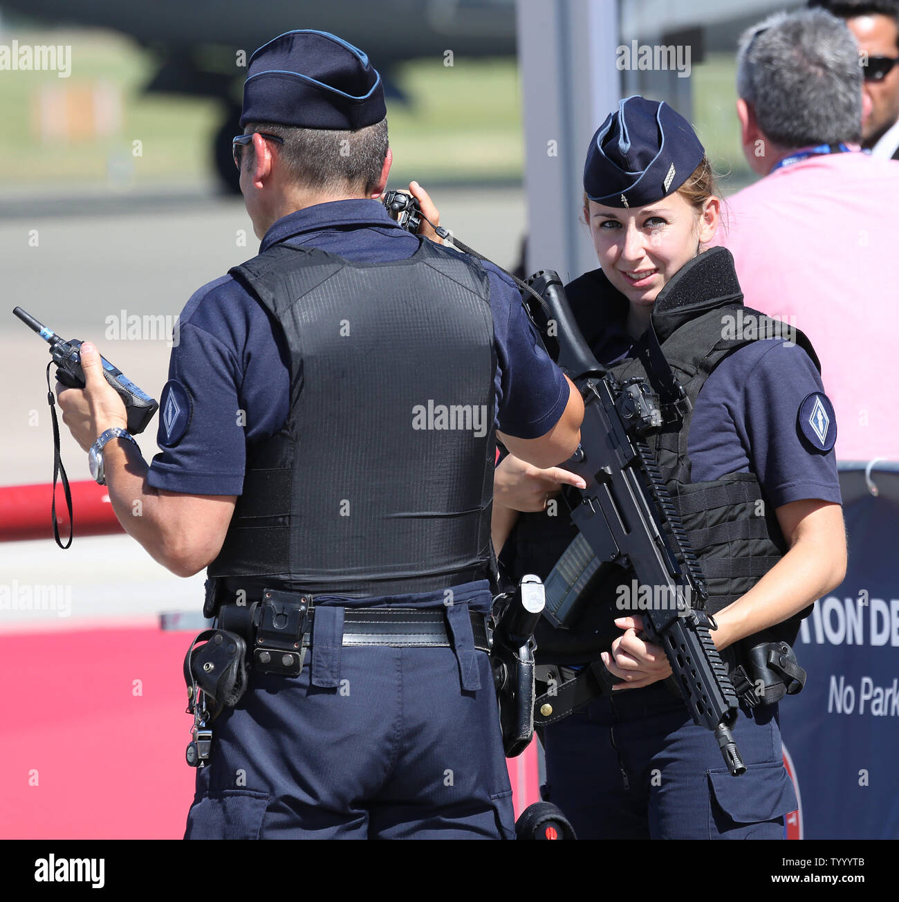 French national police keep guard during the opening of the 52nd ...