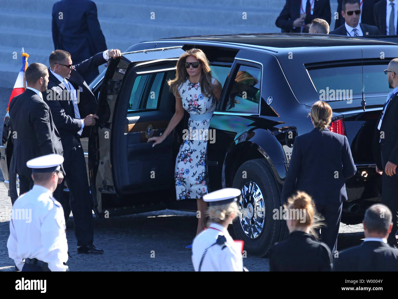 U.S. First Lady Melania Trump arrives at the annual Bastille Day ...