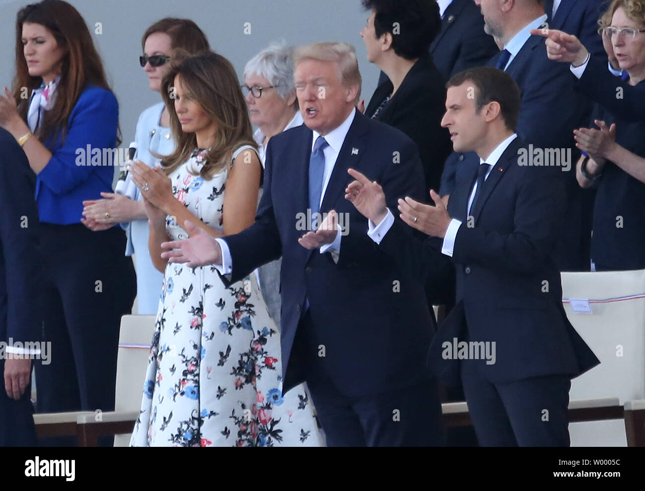 U.S. First Lady Melania Trump (L), U.S. President Donald Trump (C) and ...