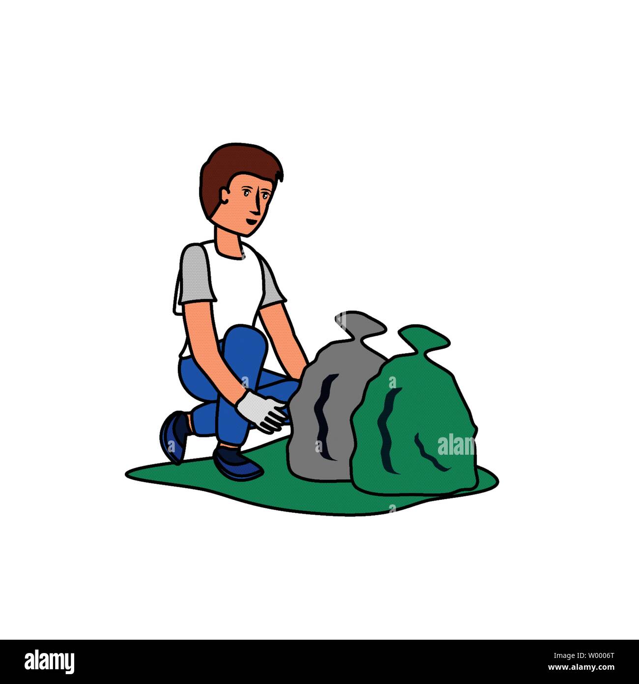 Avatar man with trash bag design, Garbage recycle ecology eco save and ...