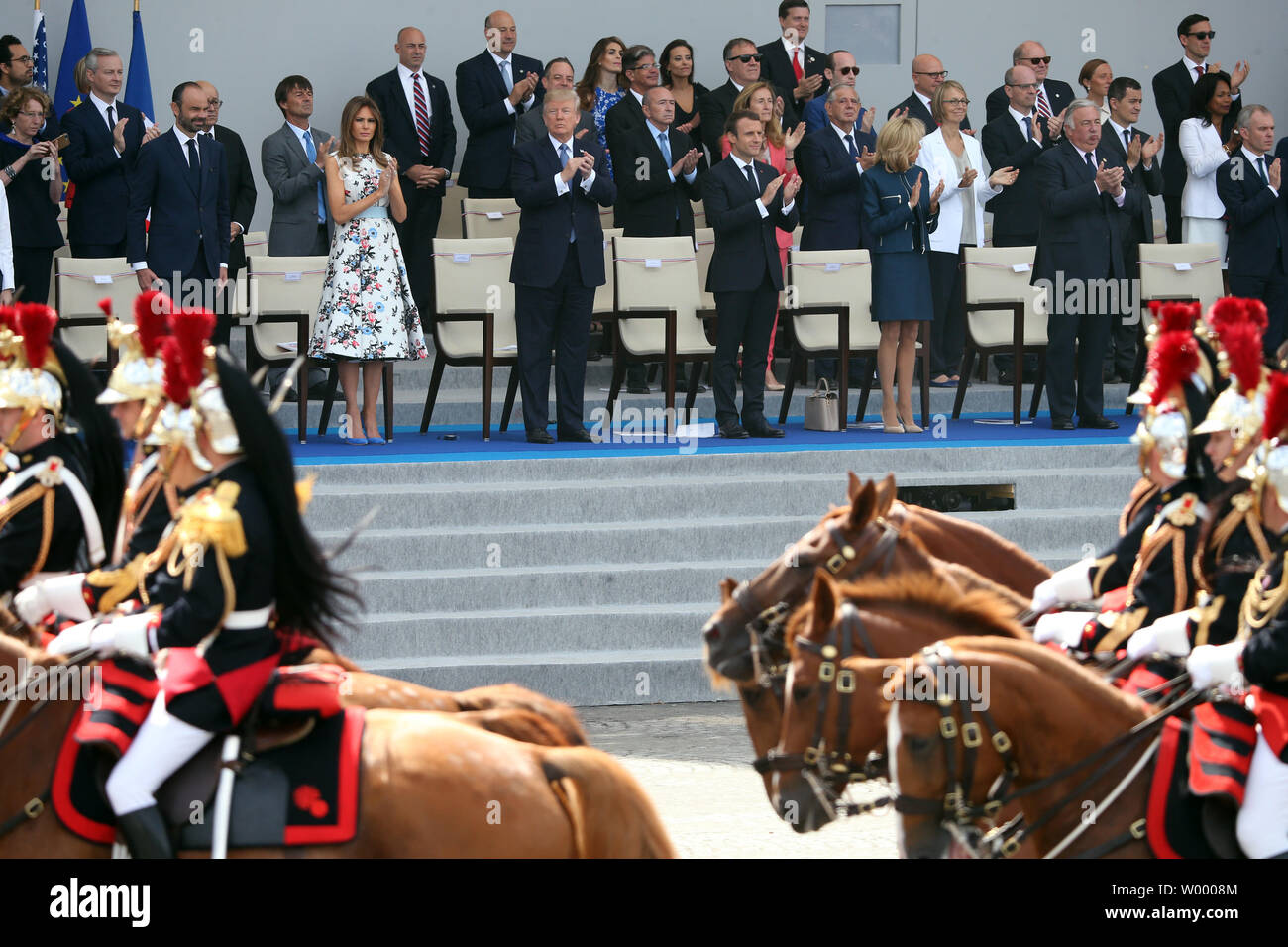 French President Emmanuel Macron and U.S. President Donald Trump attend ...