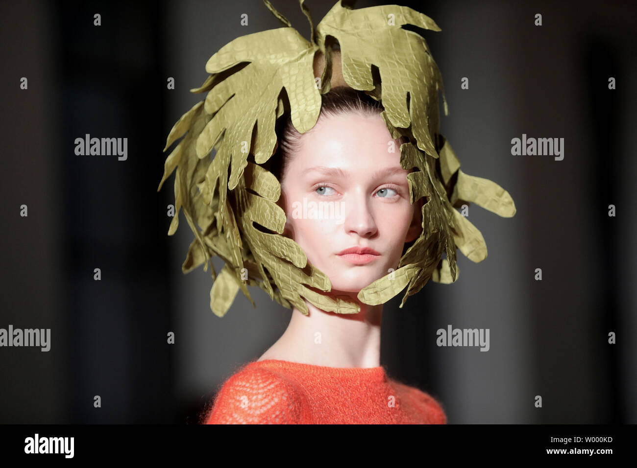 A model takes to the catwalk during Junko Shimada's show as part of the ...