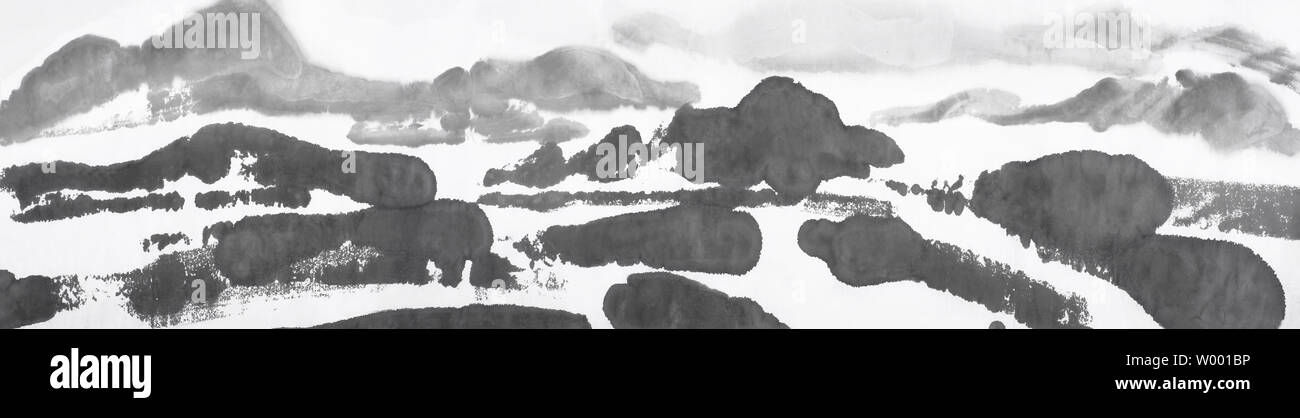 Abstract landscape ink background Stock Photo - Alamy