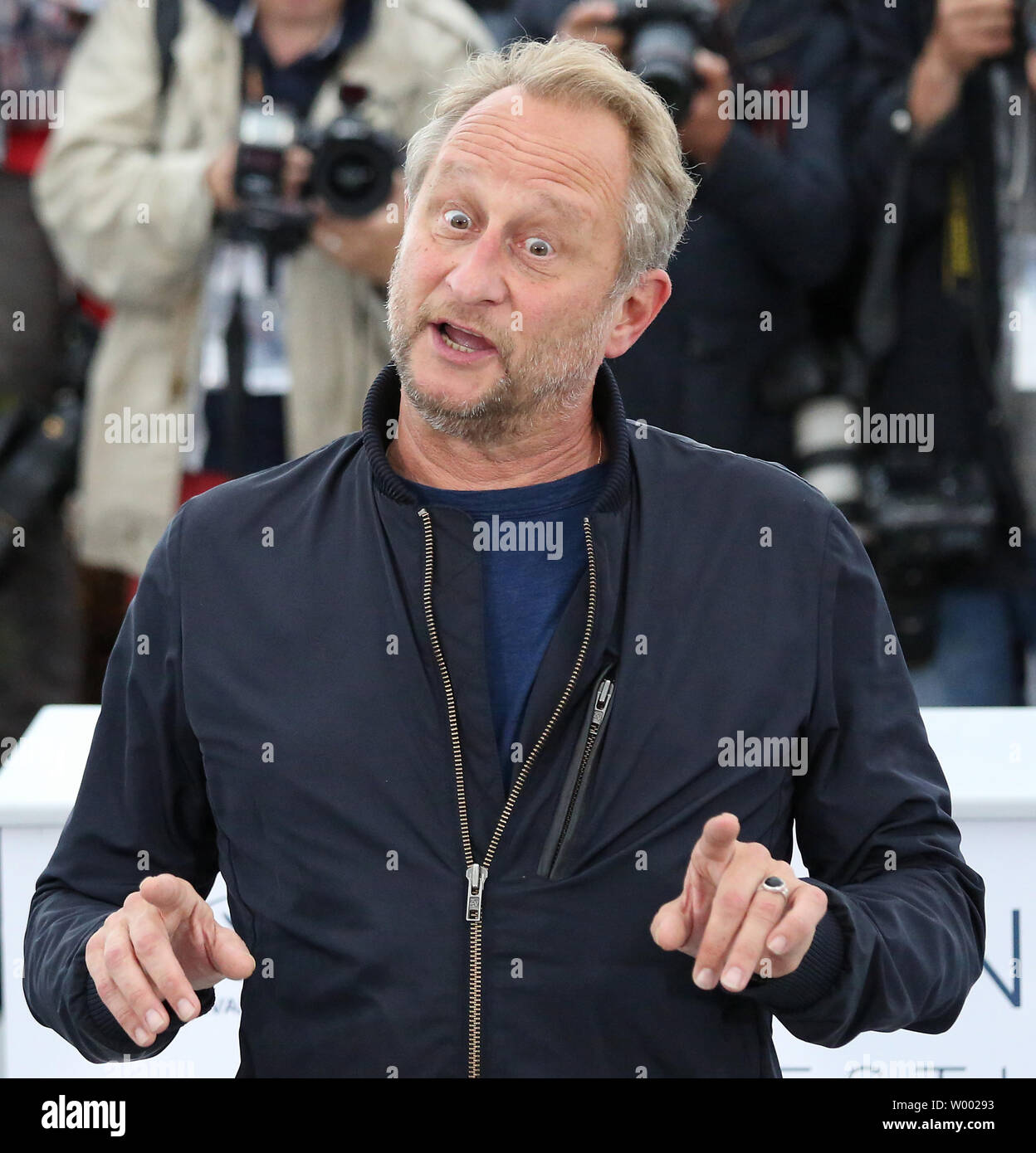 Benoit Poelvoorde arrives at a photocall for the film "Le grand bain ...