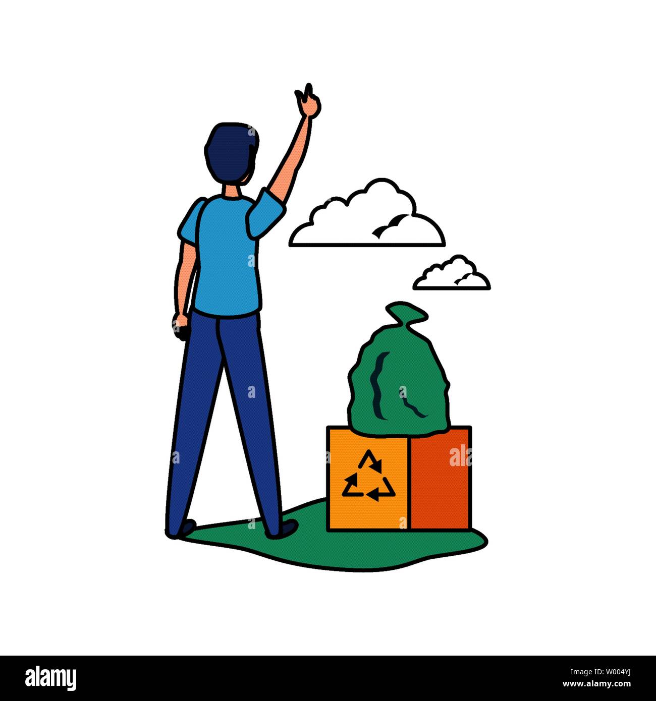 Avatar man and recycle box design, Ecology eco save green natural ...