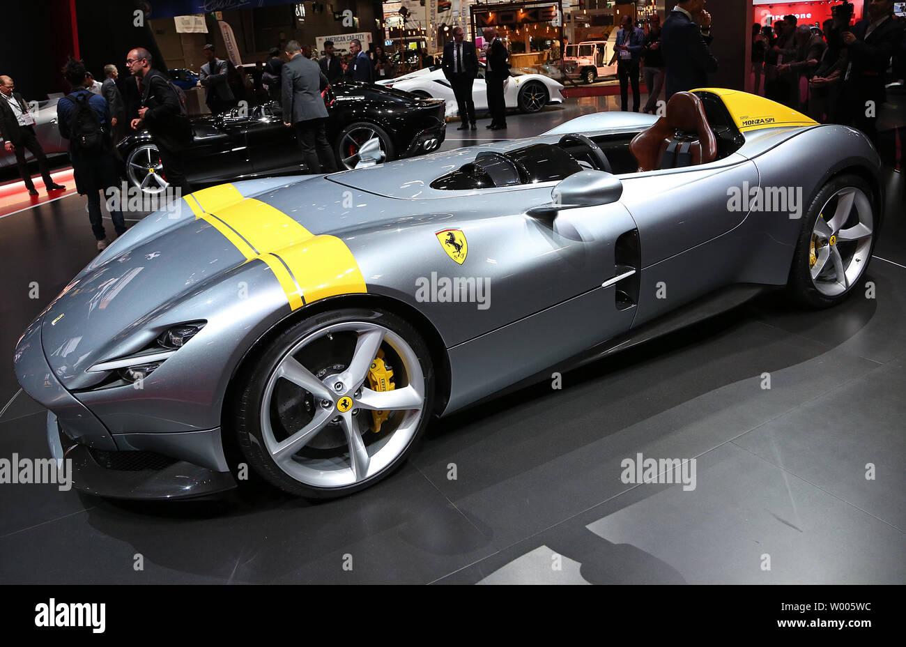 A Ferrari Monza SP1 is seen on display during press day at the biennial ...