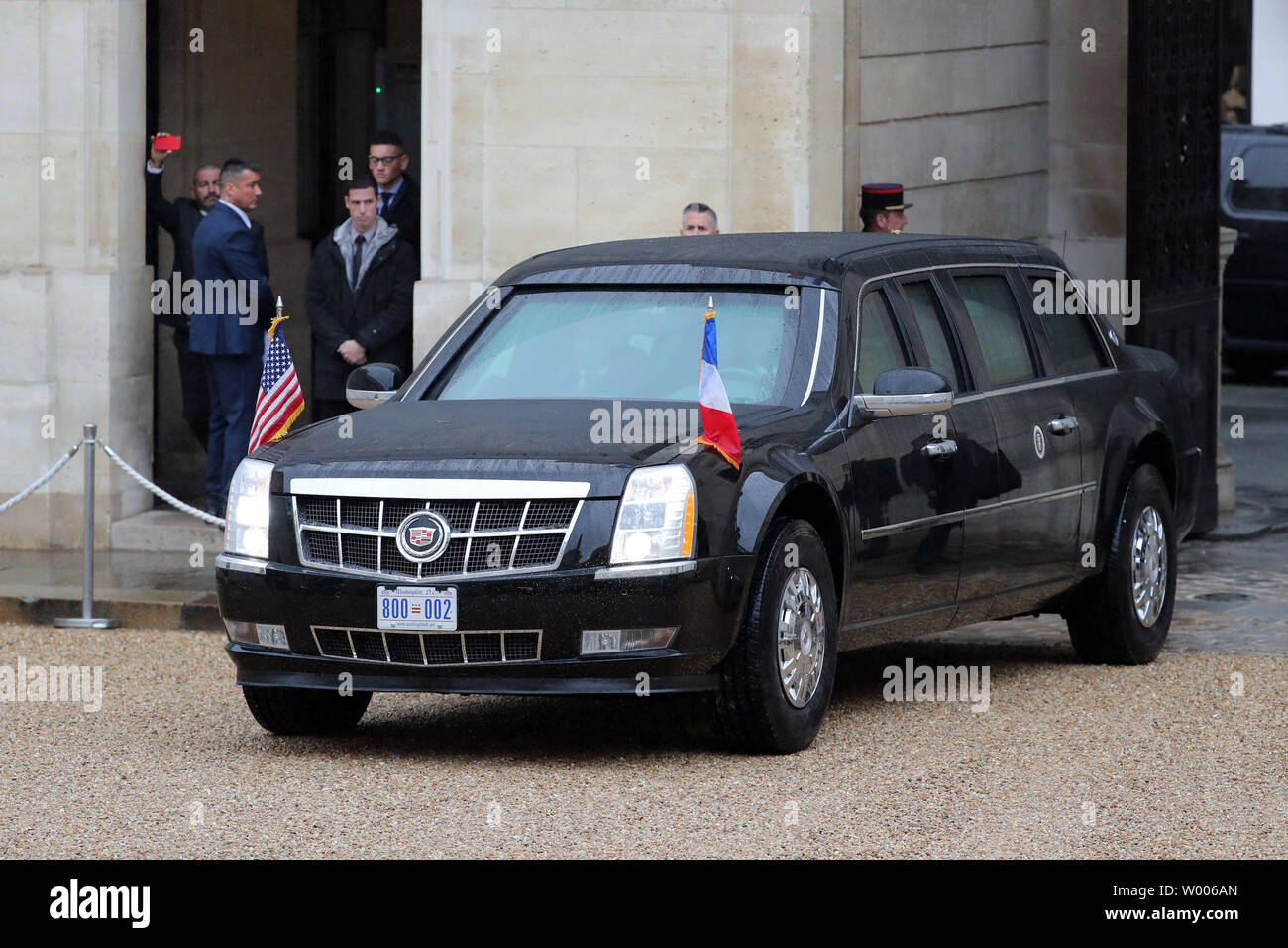 The car bullet-proof car of U.S. President Donald Trump, The Beat, is ...