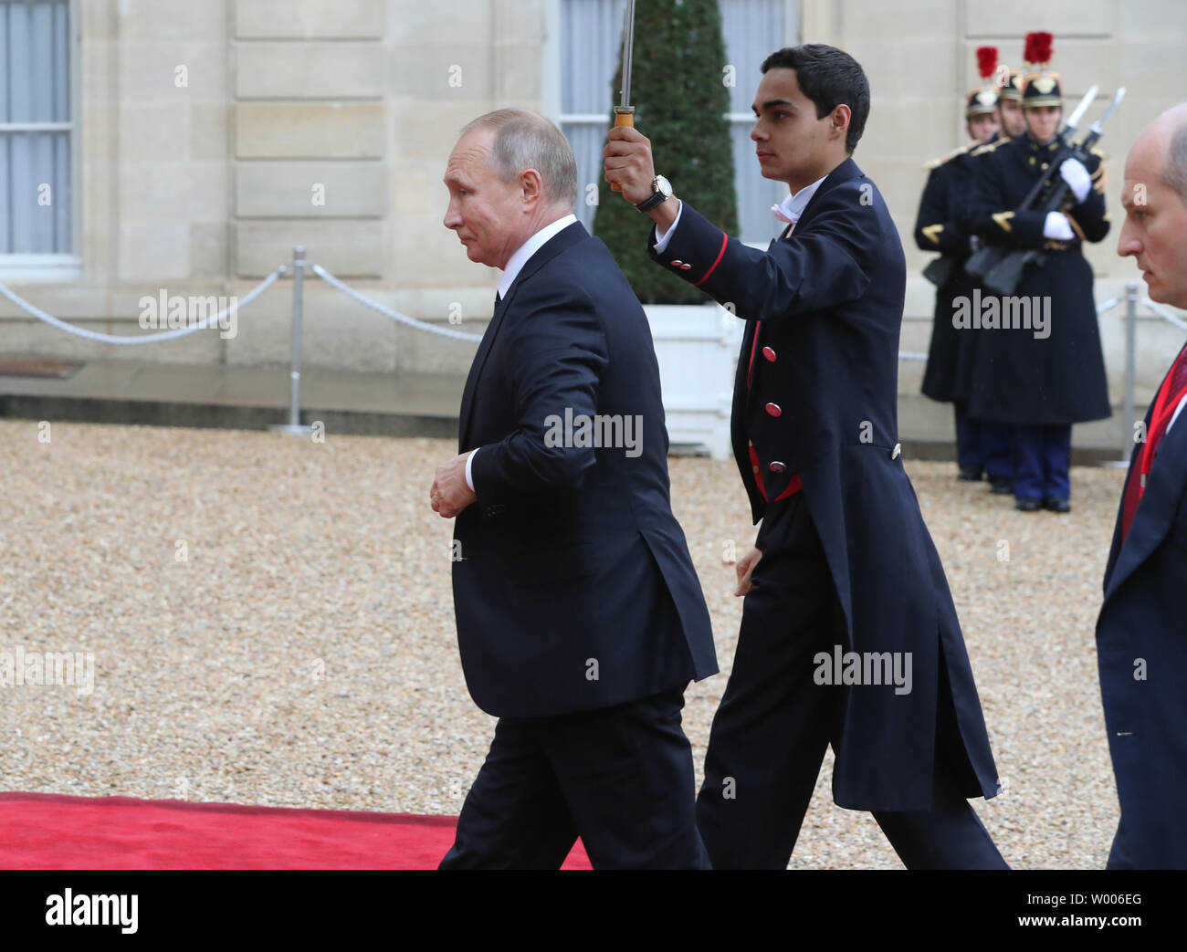 Russian President Vladimir Putin arrives at the Elysee Palace to attend ...