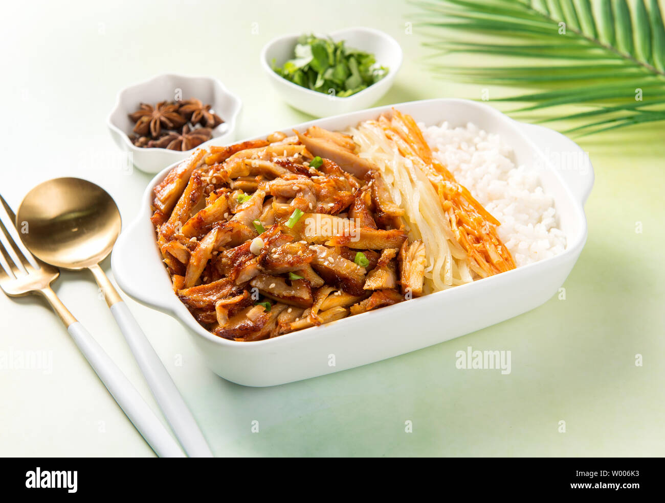 Barbecue chicken chop rice Stock Photo - Alamy