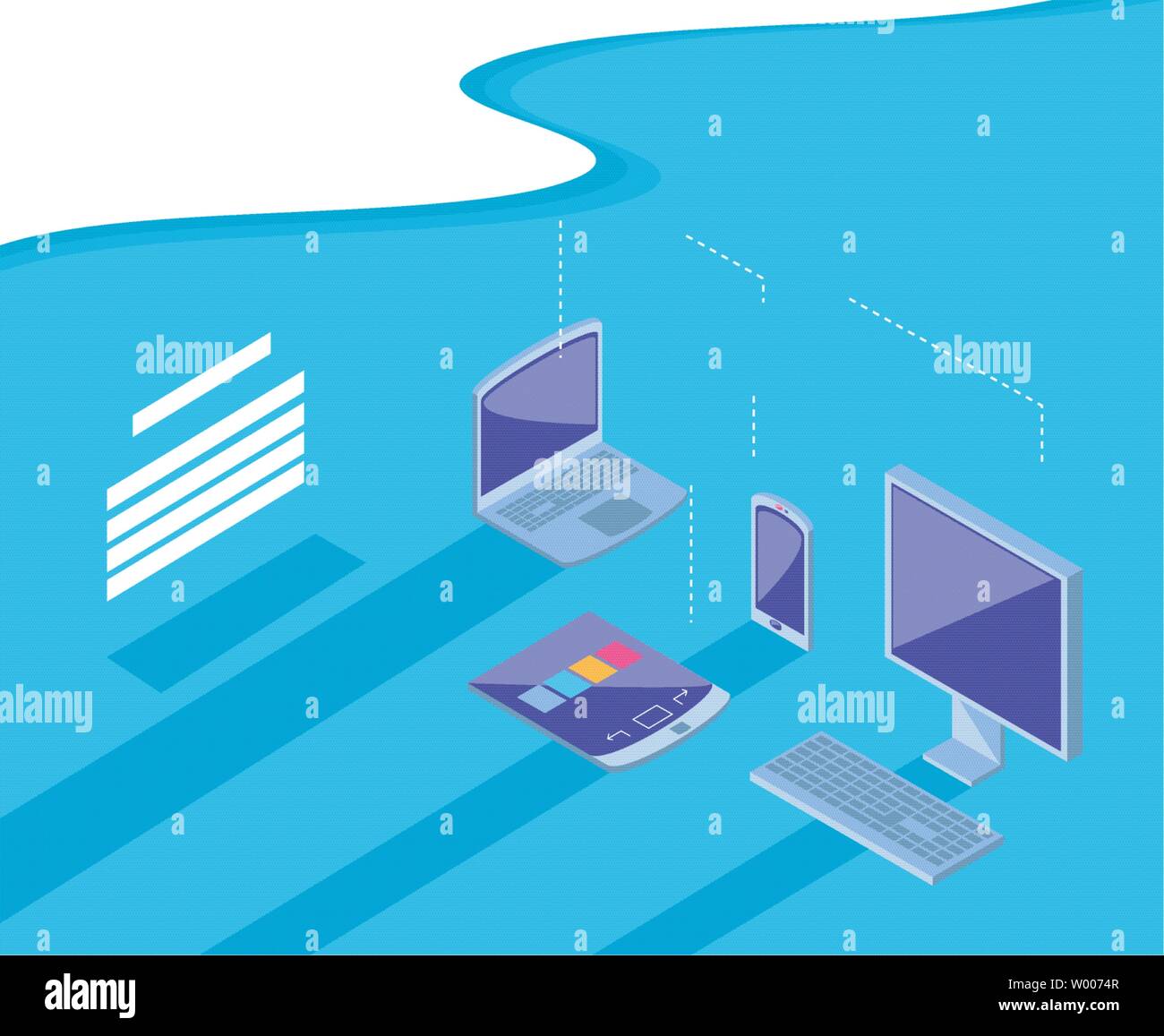 Icon set design, Digital technology communication social media internet ...