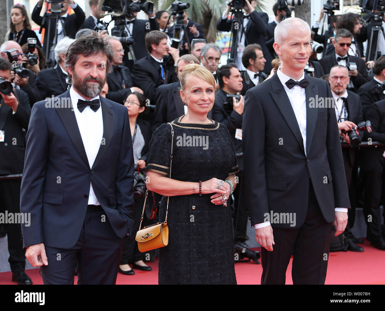 Mathieu Demy (L), Rosalie Varda (C) and French Minister of Culture ...