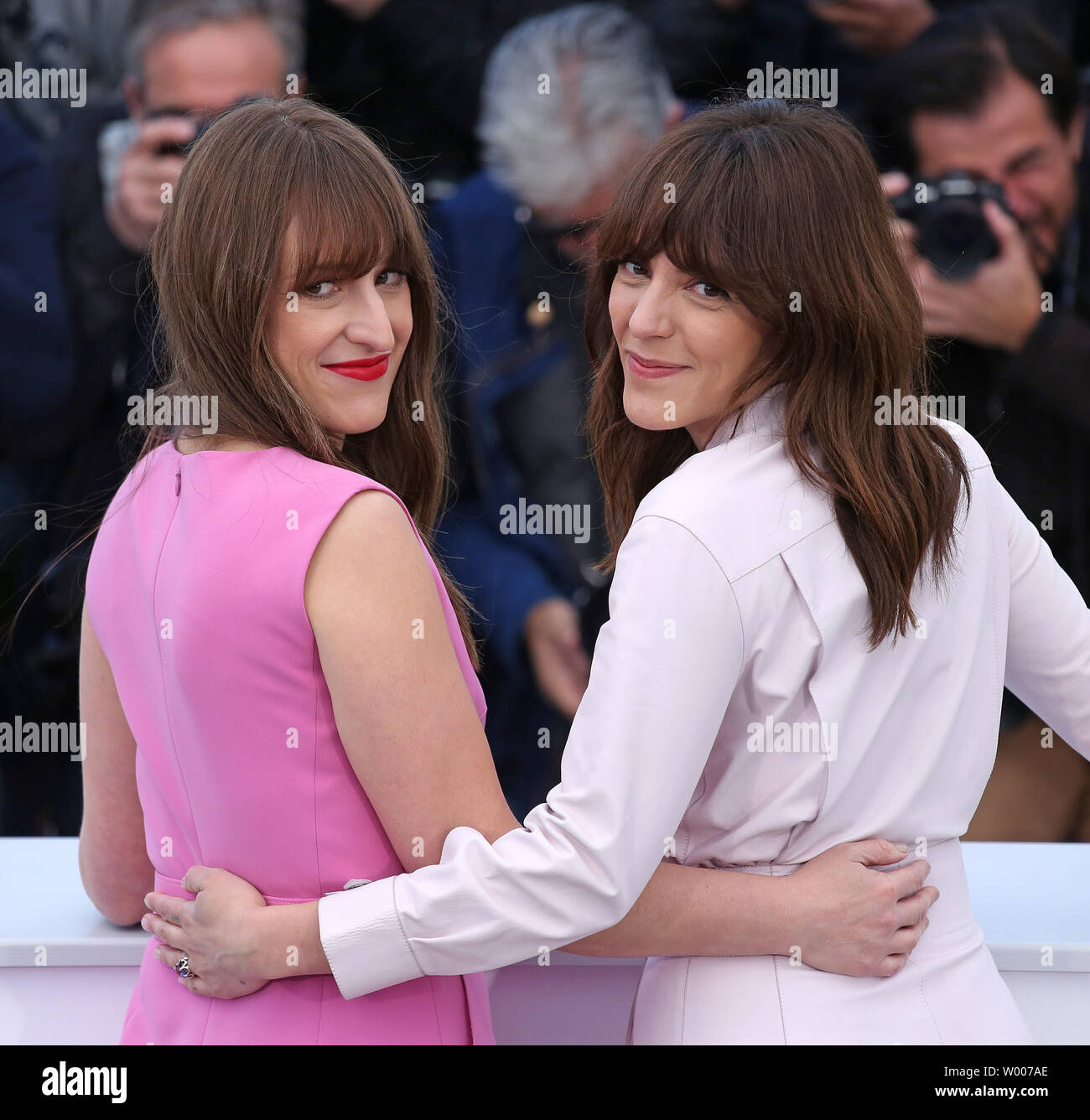 Anne-Elizabeth Bosse (L) and Monia Chokri arrive at a photocall for the ...