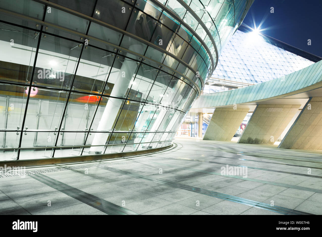Modern building exterior at night Stock Photo - Alamy