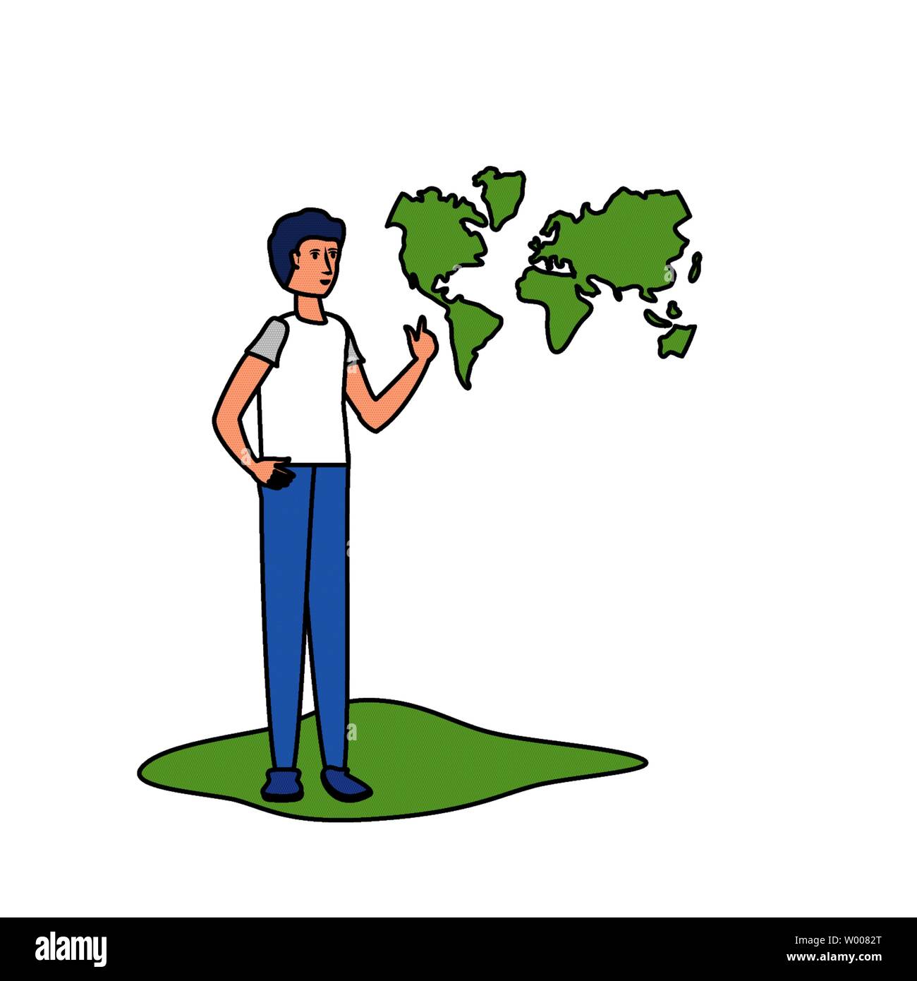 Avatar man and cartography map design, Planet continent earth world ...