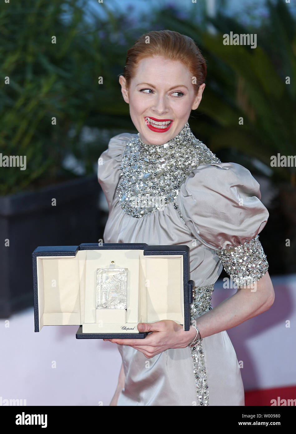Actress Emily Beecham arrives at the award photocall after receiving ...