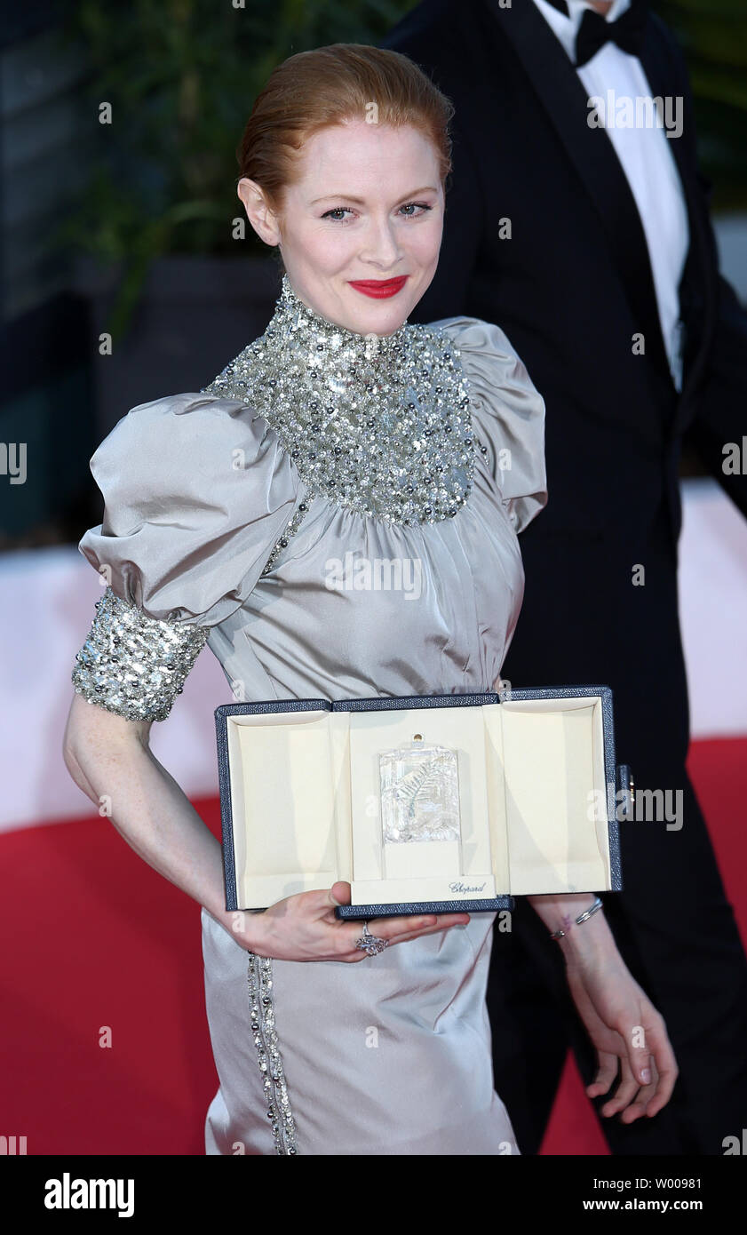 Actress Emily Beecham arrives at the award photocall after receiving ...