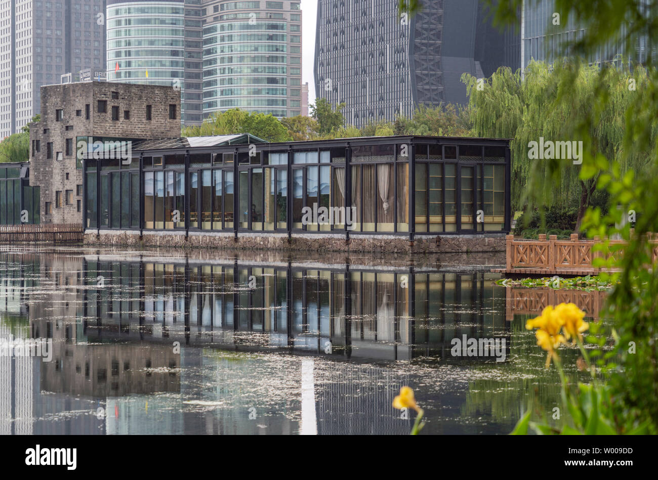 Five scattered house building Stock Photo - Alamy