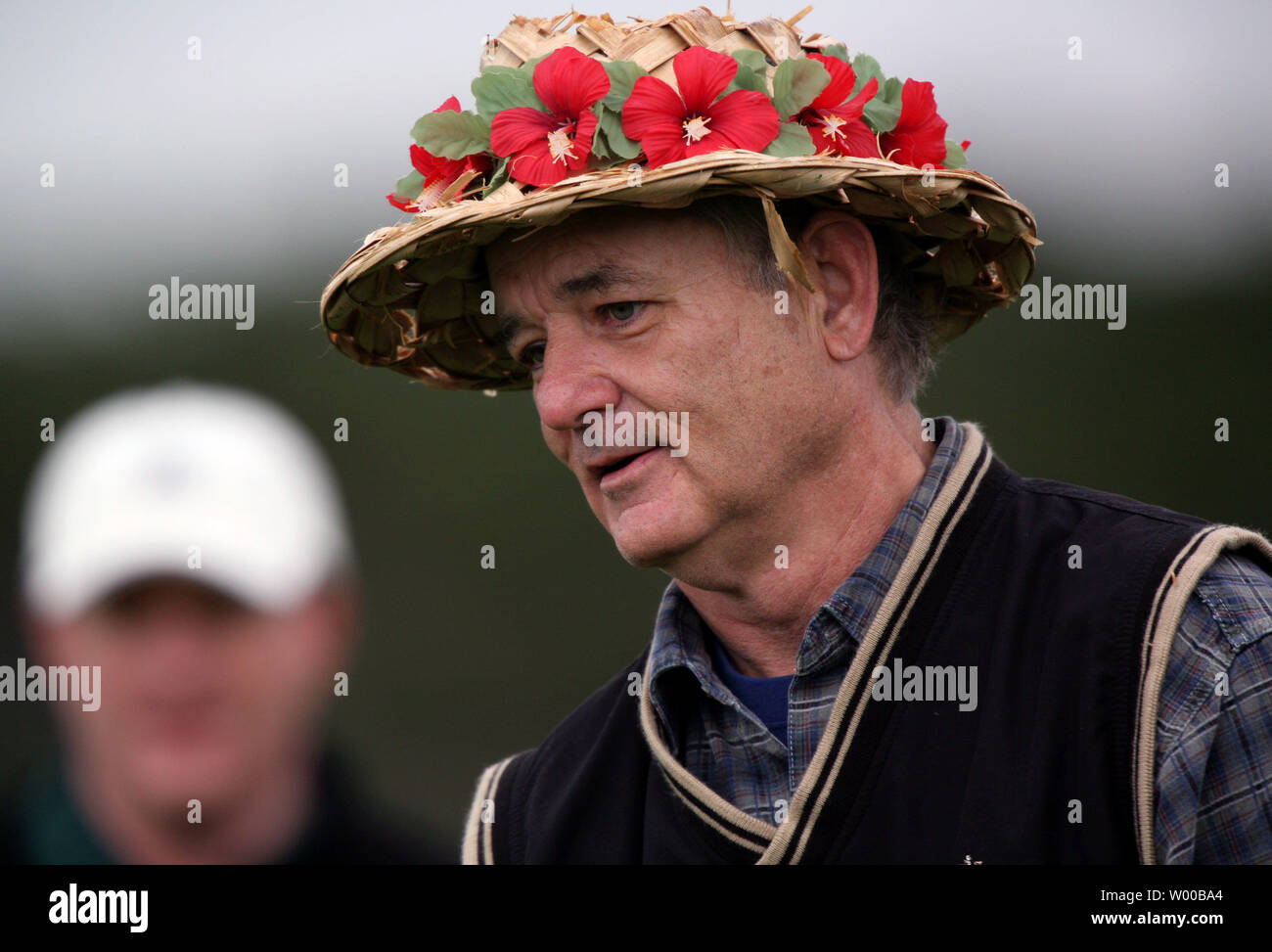 Bill Murray watches his putt on the 4th hole of Spyglass Hill during ...