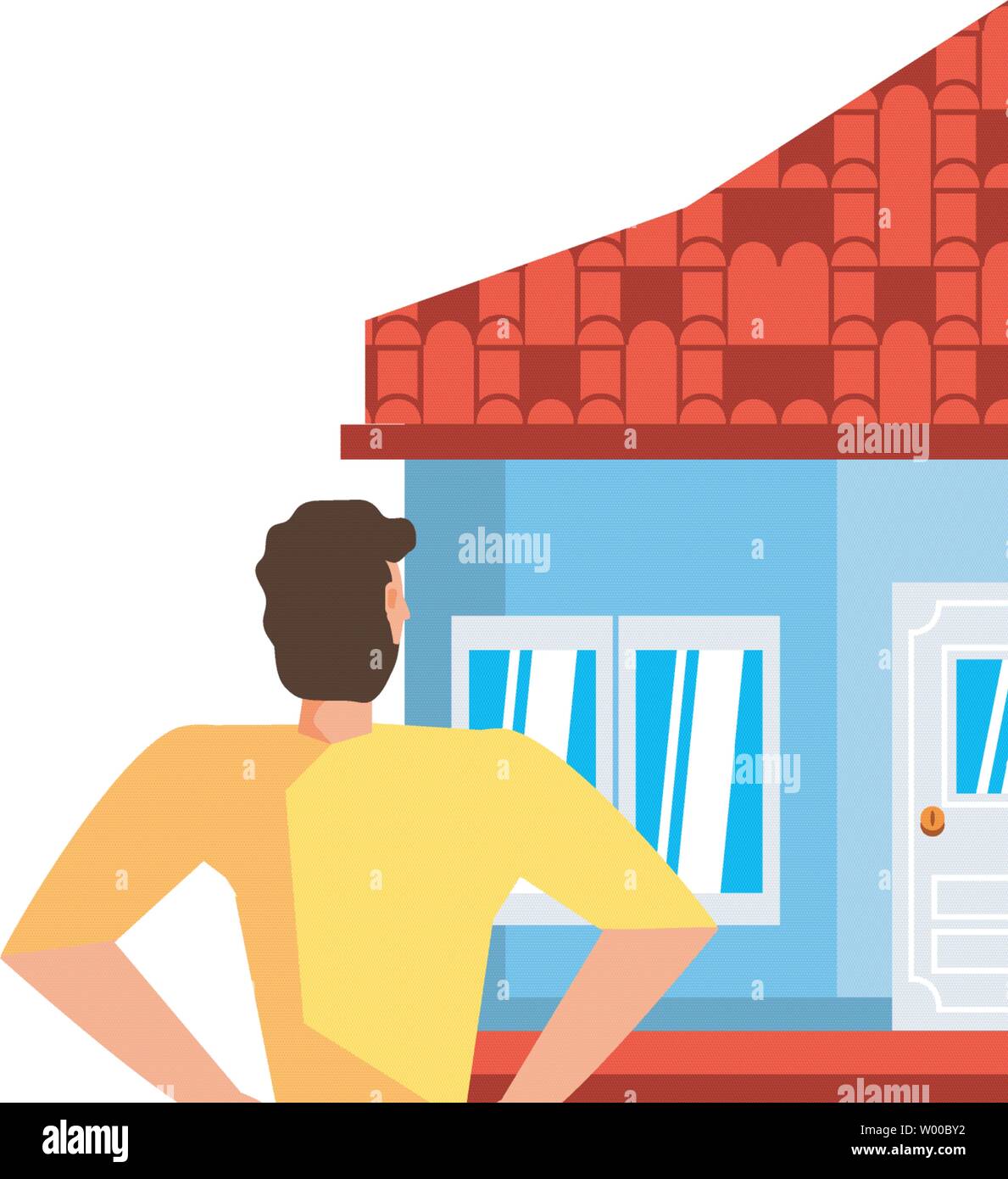 House and avatar man design, Home real estate building residential ...