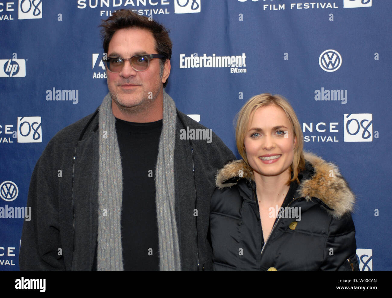 Director Mark Pellington (L) and actress Radha Mitchell attend the ...