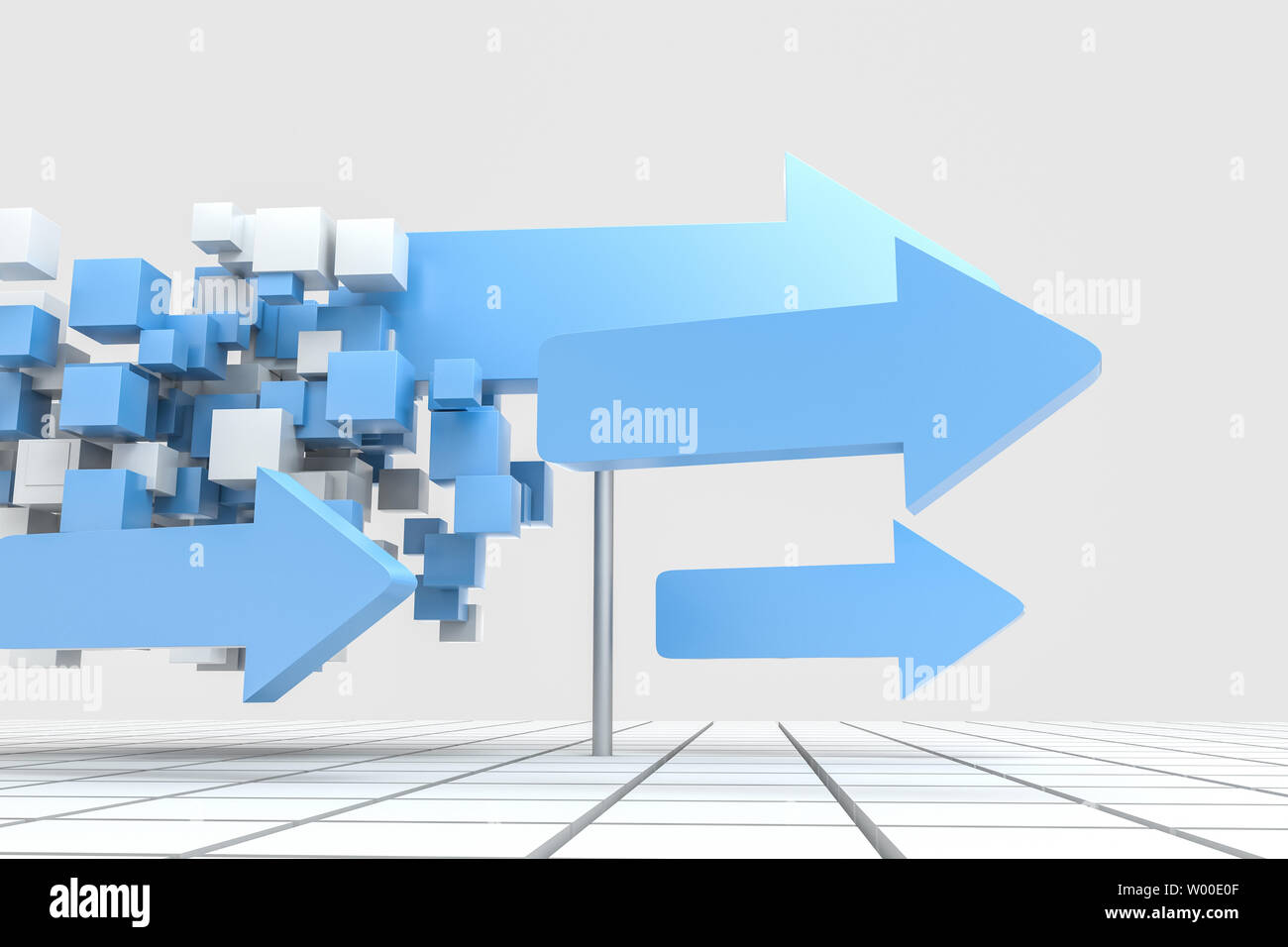 3D rendering,creative arrow background model,direction and concept ...