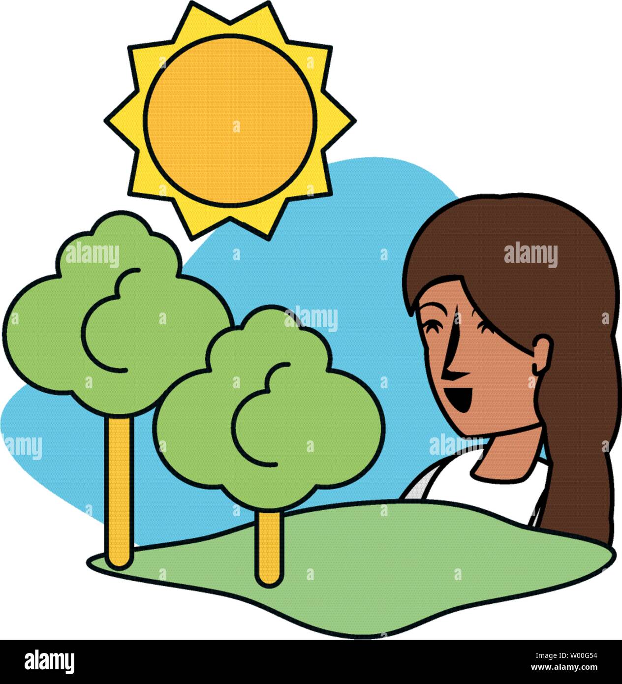 Avatar woman with trees design, Nature plant summer season environment ...