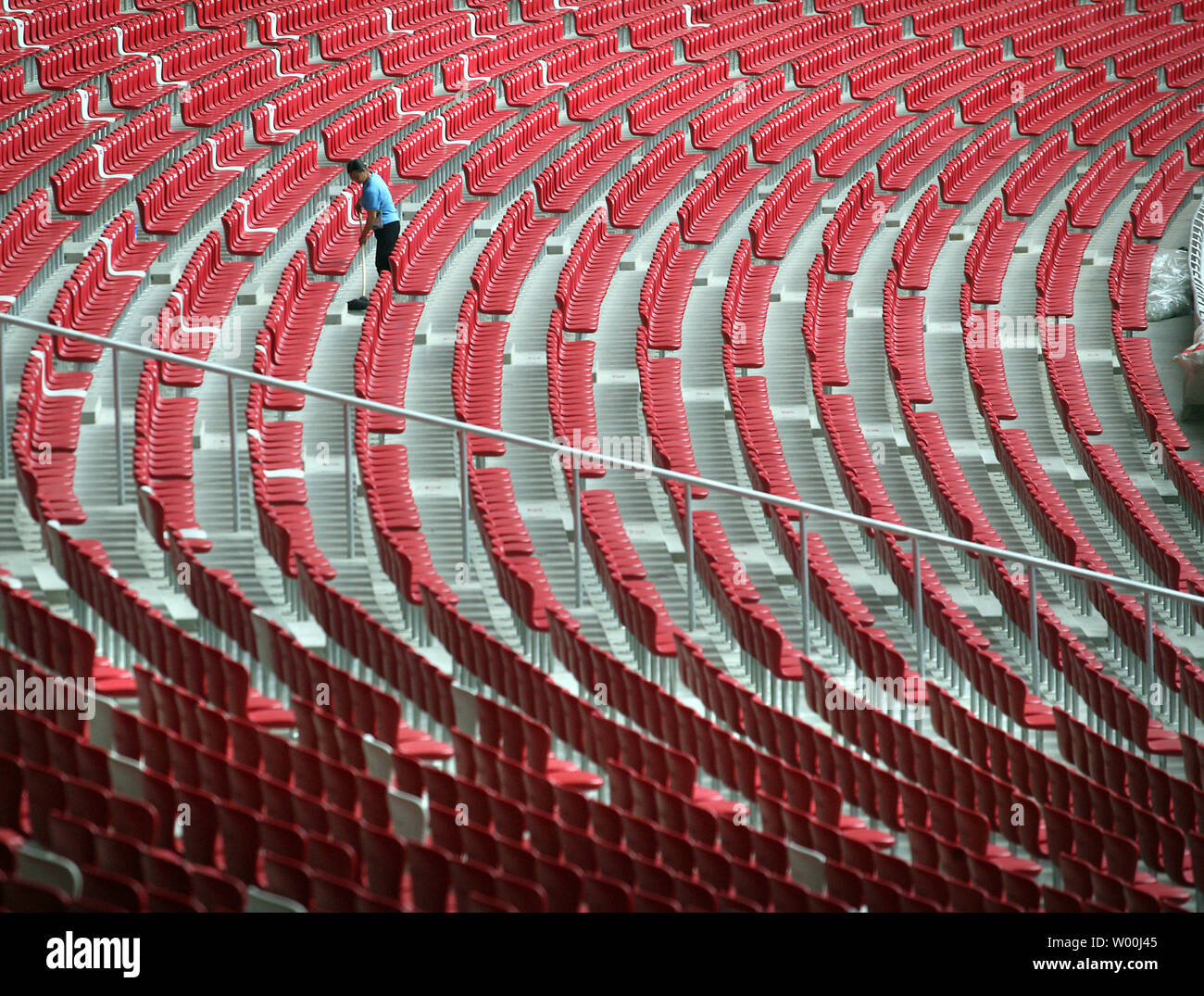 Work continues on preparing the National Stadium, also known as the ...