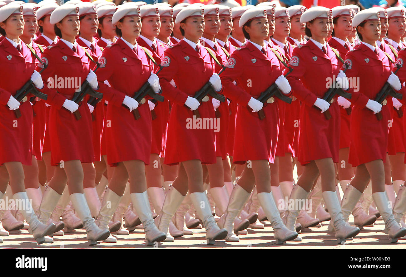 Chinese soldiers participate in a massive military parade celebrating ...