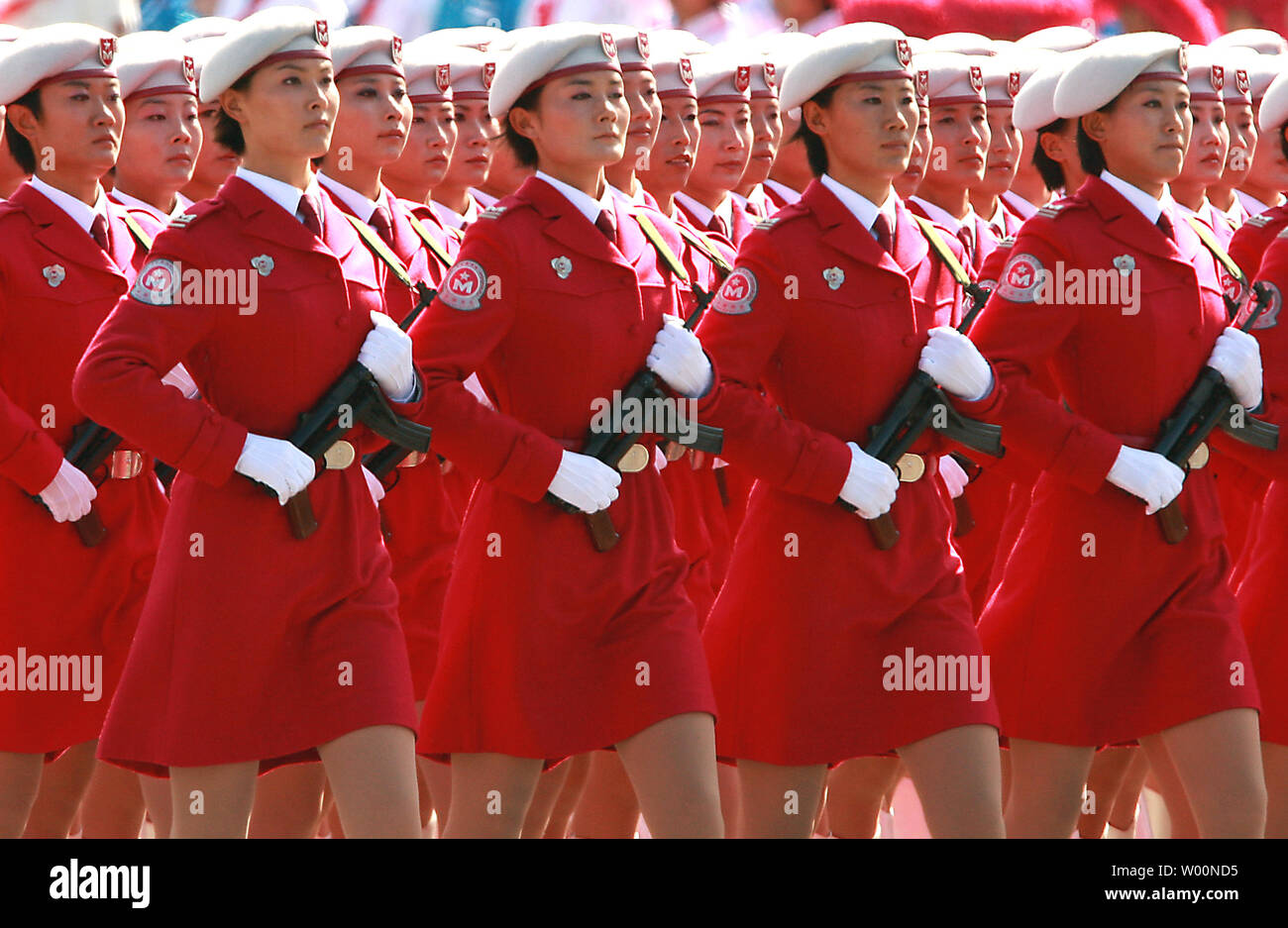 Chinese soldiers participate in a massive military parade celebrating ...
