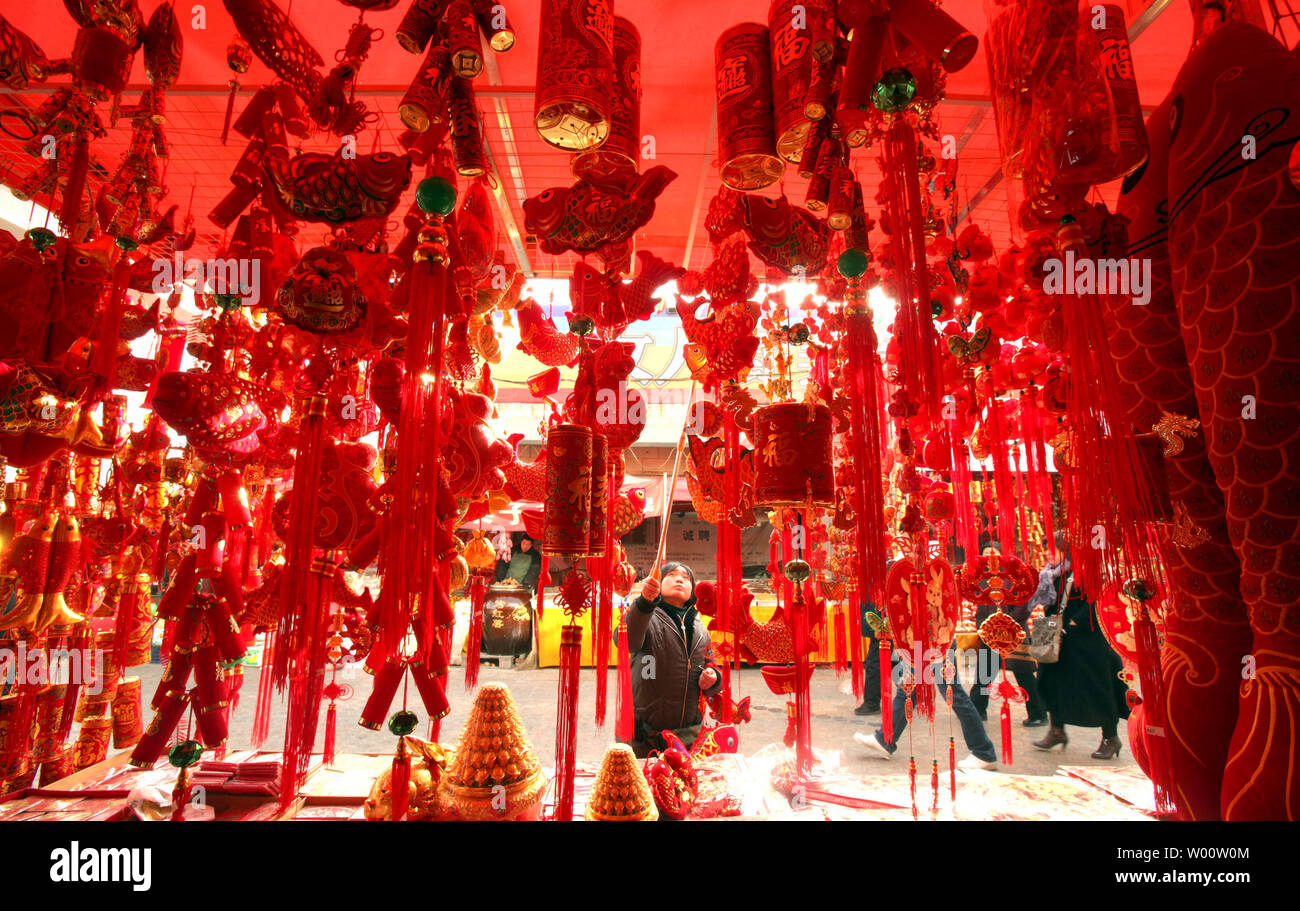 Chinese shop are newly decked out with traditional Chinese Lunar New ...
