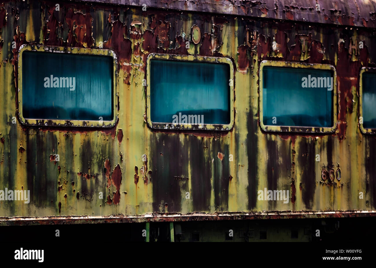 A 56-seat coach car, built in 1947 for Central of Georgia Railway, sits ...