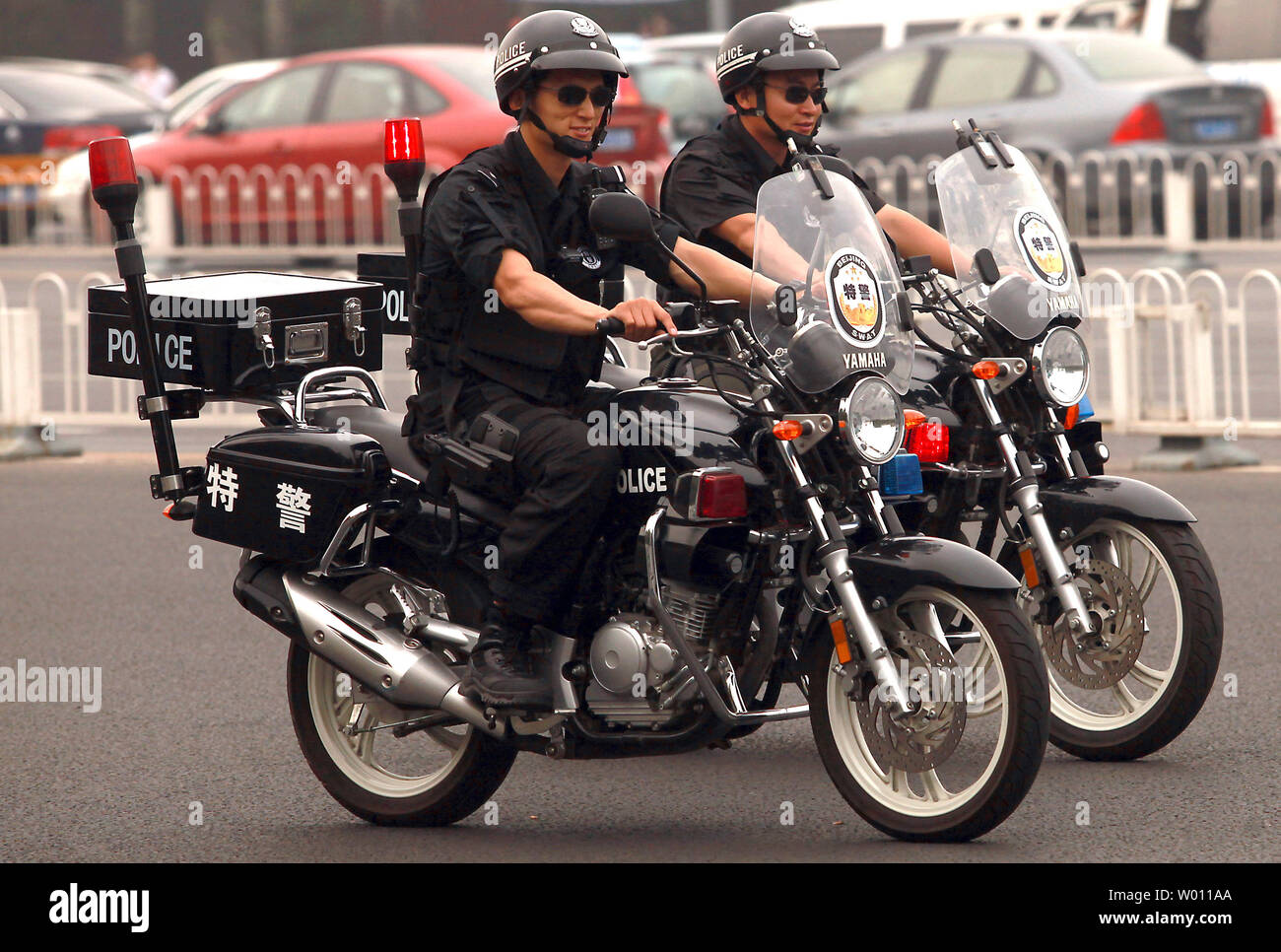 A Chinese SWAT team patrols the streets during Cuban President Raul ...