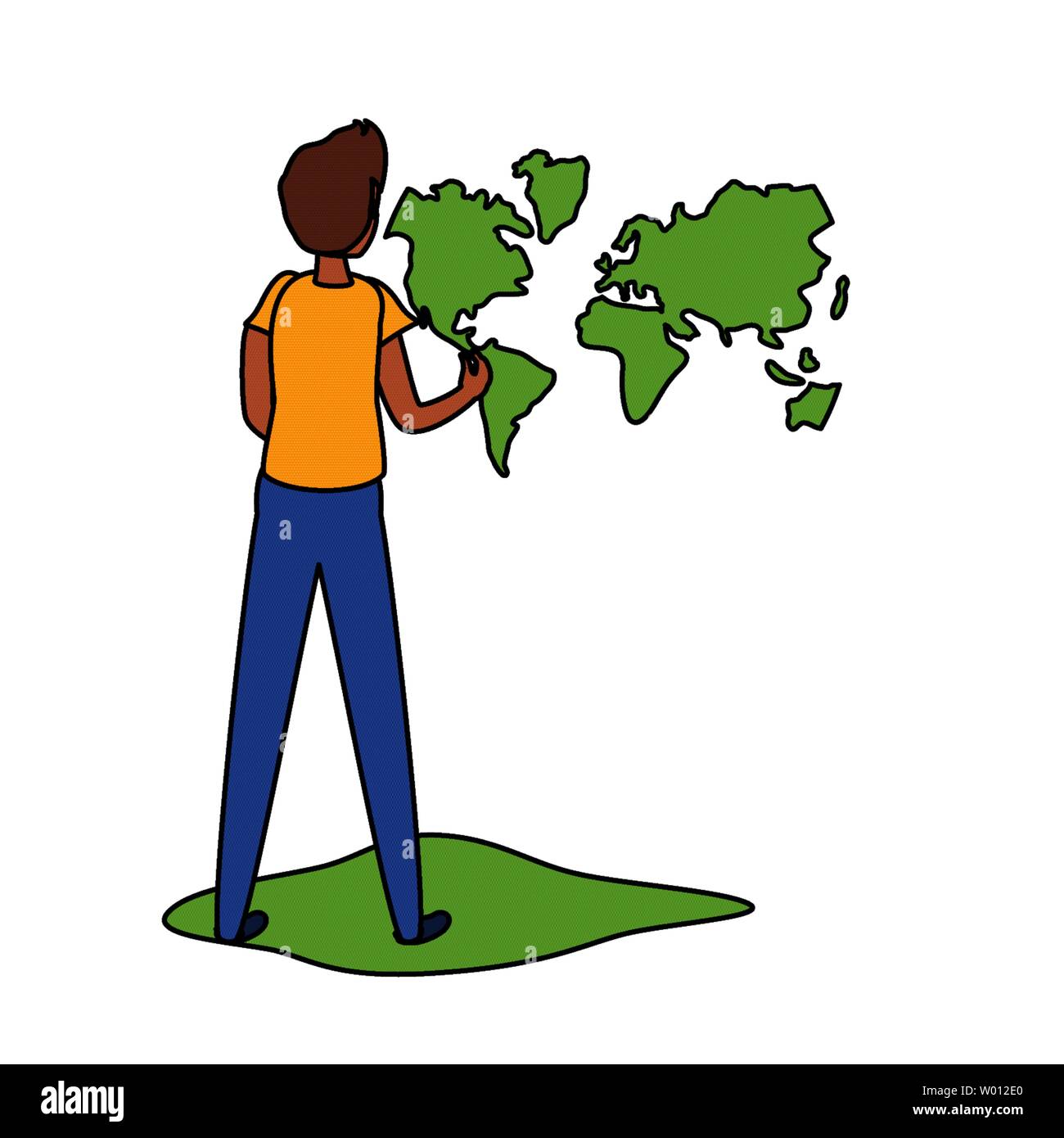 Avatar man and cartography map design, Planet continent earth world ...