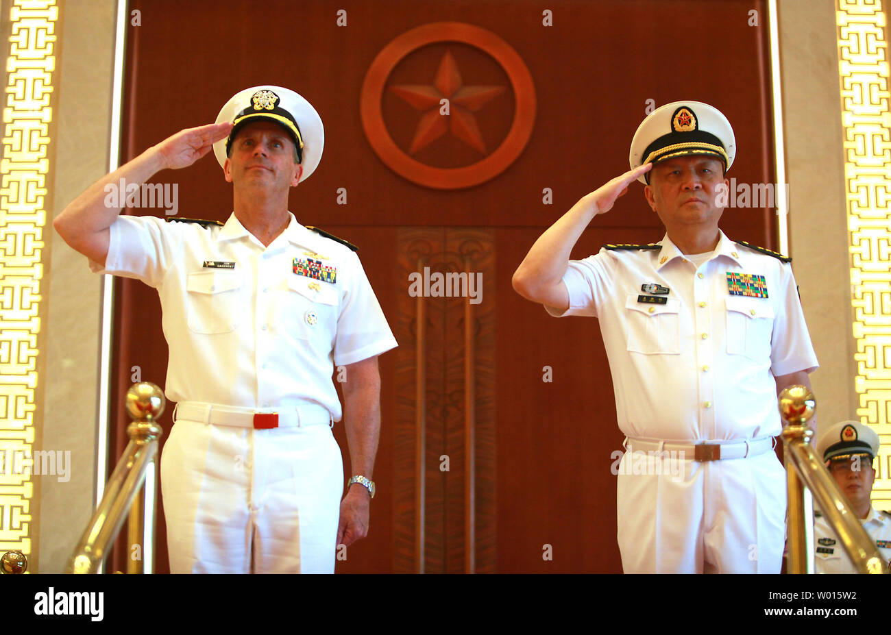 U.S. Chief of Naval Operations Admiral Jonathan Greenert (L) and ...