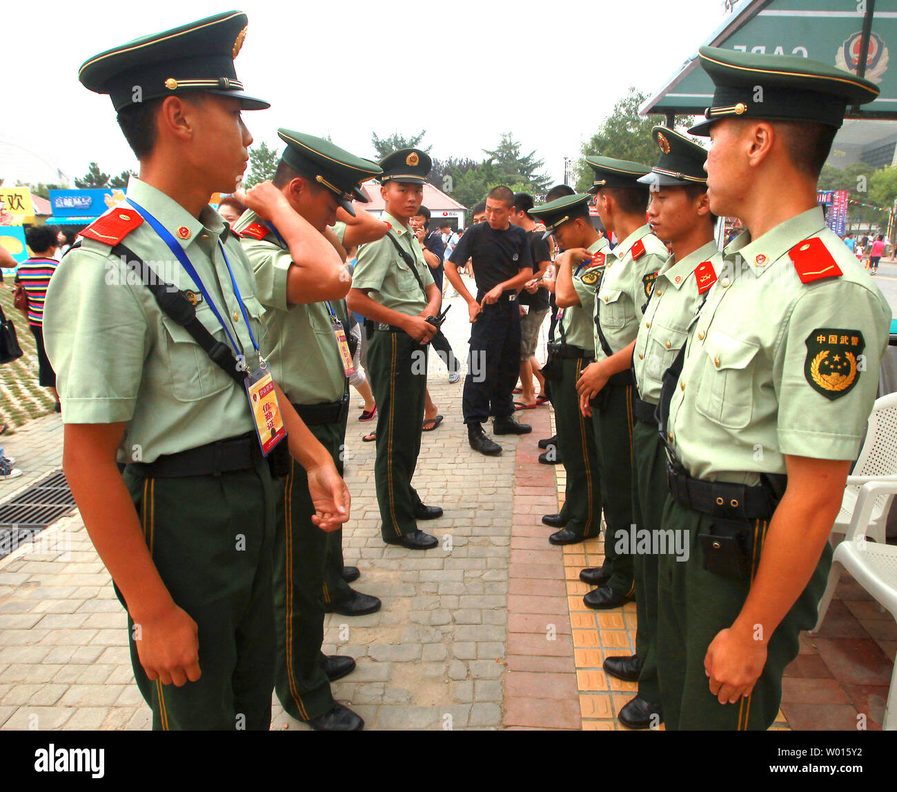 Chinese police change shifts at the annual Qingdao International Beer ...
