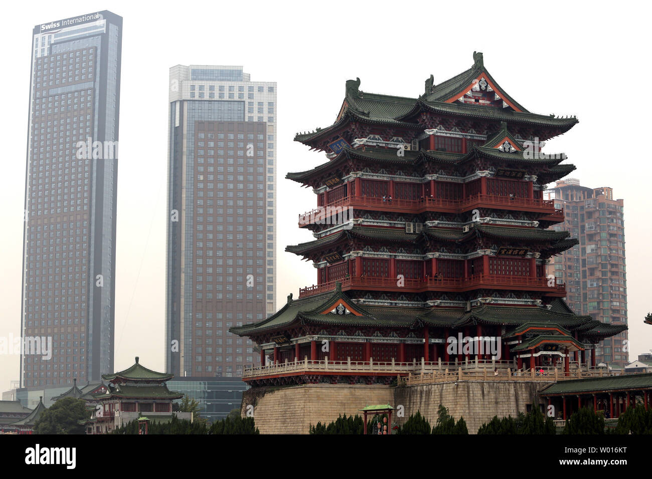 New, modern hotels and office buildings tower over the historic ...